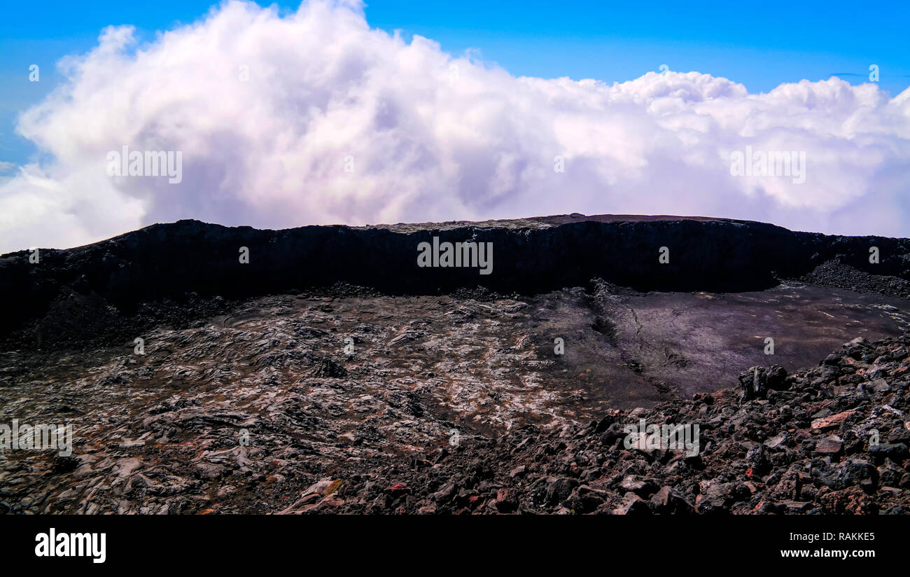 Panorama inside caldera of Pico volcano in Azores, Portugal Stock Photo ...