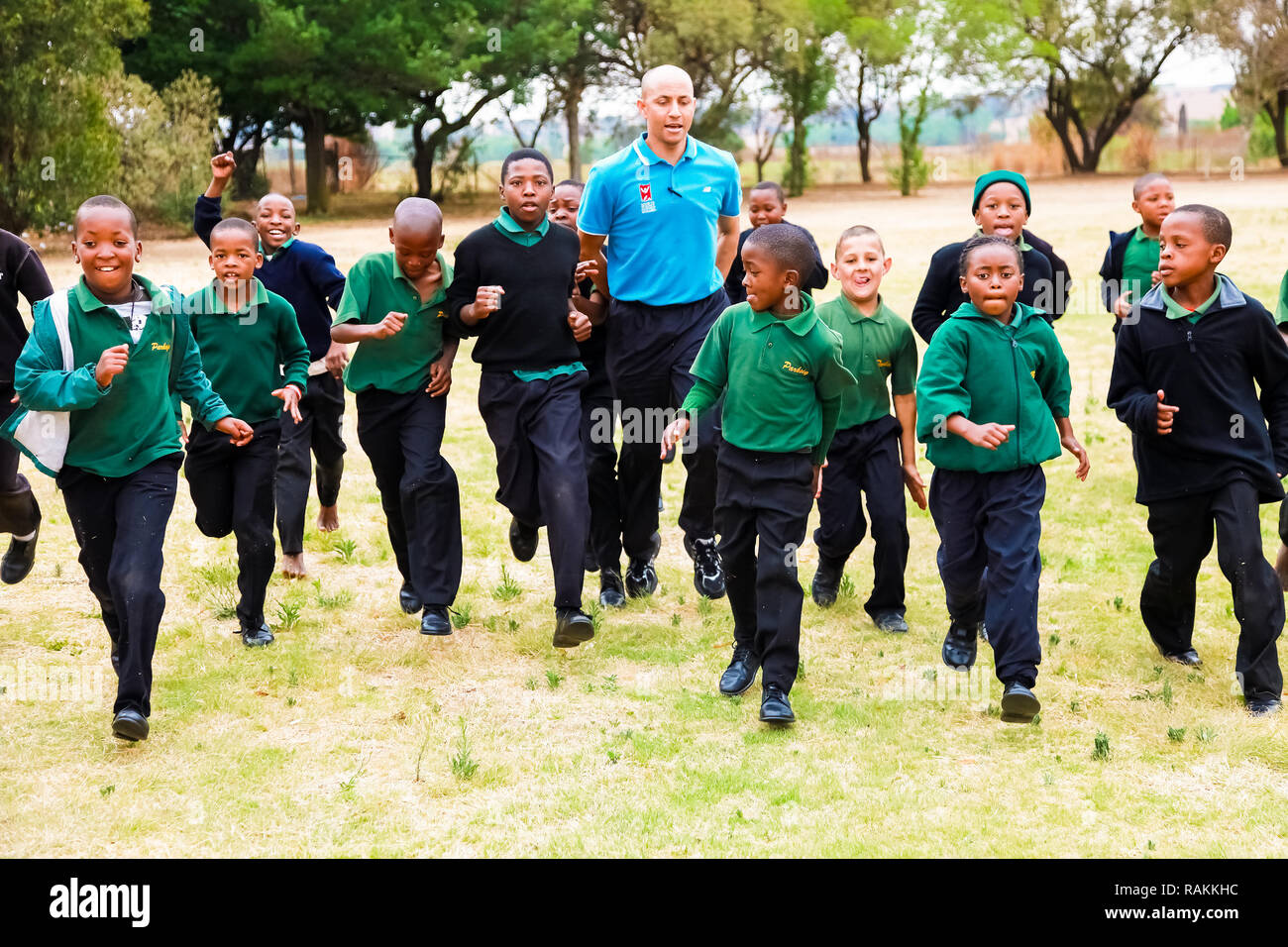 Johannesburg, South Africa - October 14 2010: Diverse African Primary ...