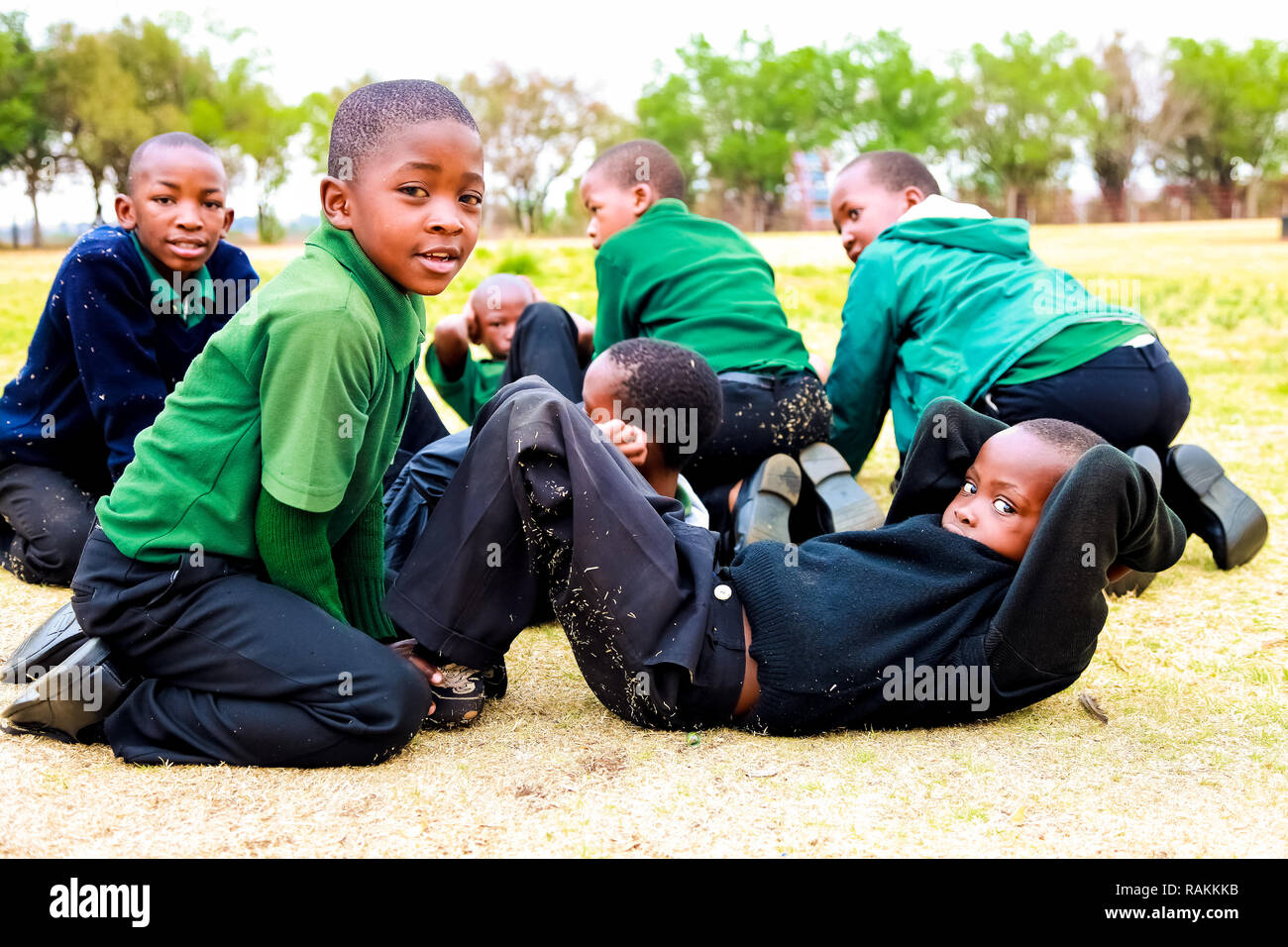 Johannesburg, South Africa - October 14 2010: Diverse African Primary ...