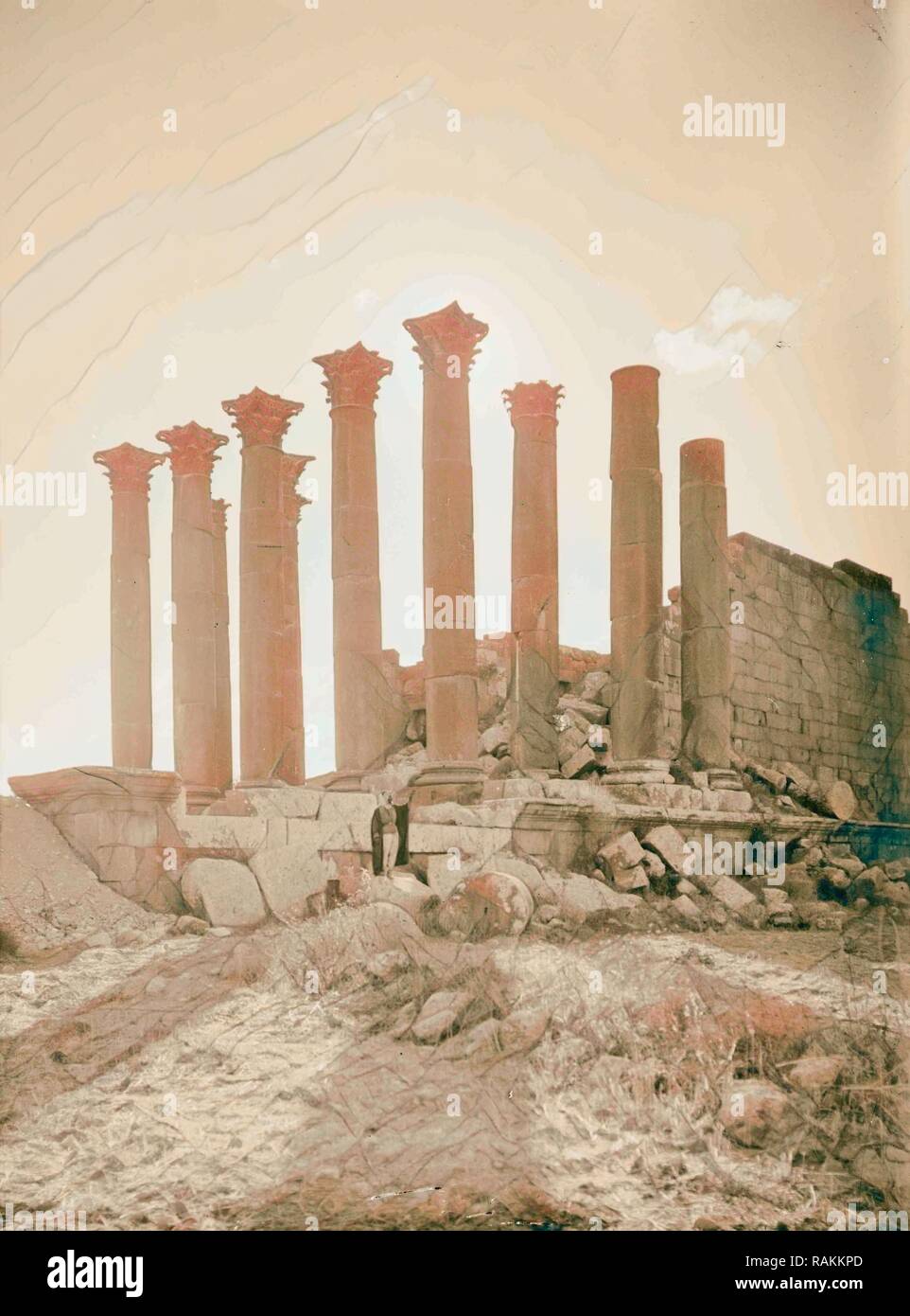 Jerash. 1898, Jordan, Gerasa (Extinct city). Reimagined by Gibon ...