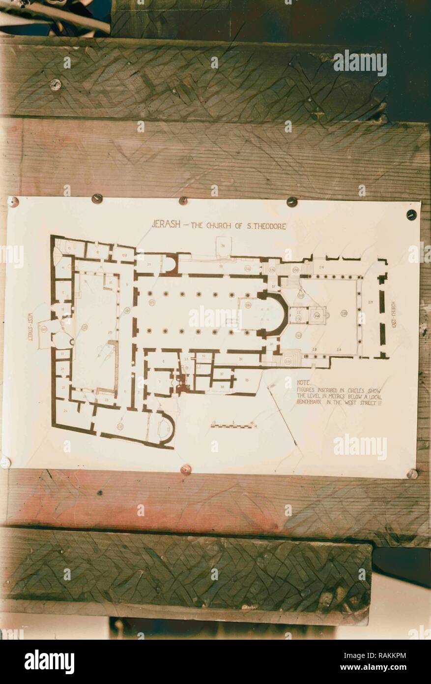 Map, Jerash, Church of St. Theodore. 1898, Middle East, Israel and/or ...