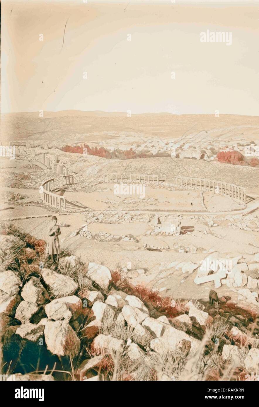 Jerash. 1898, Jordan, Gerasa (Extinct city). Reimagined by Gibon ...