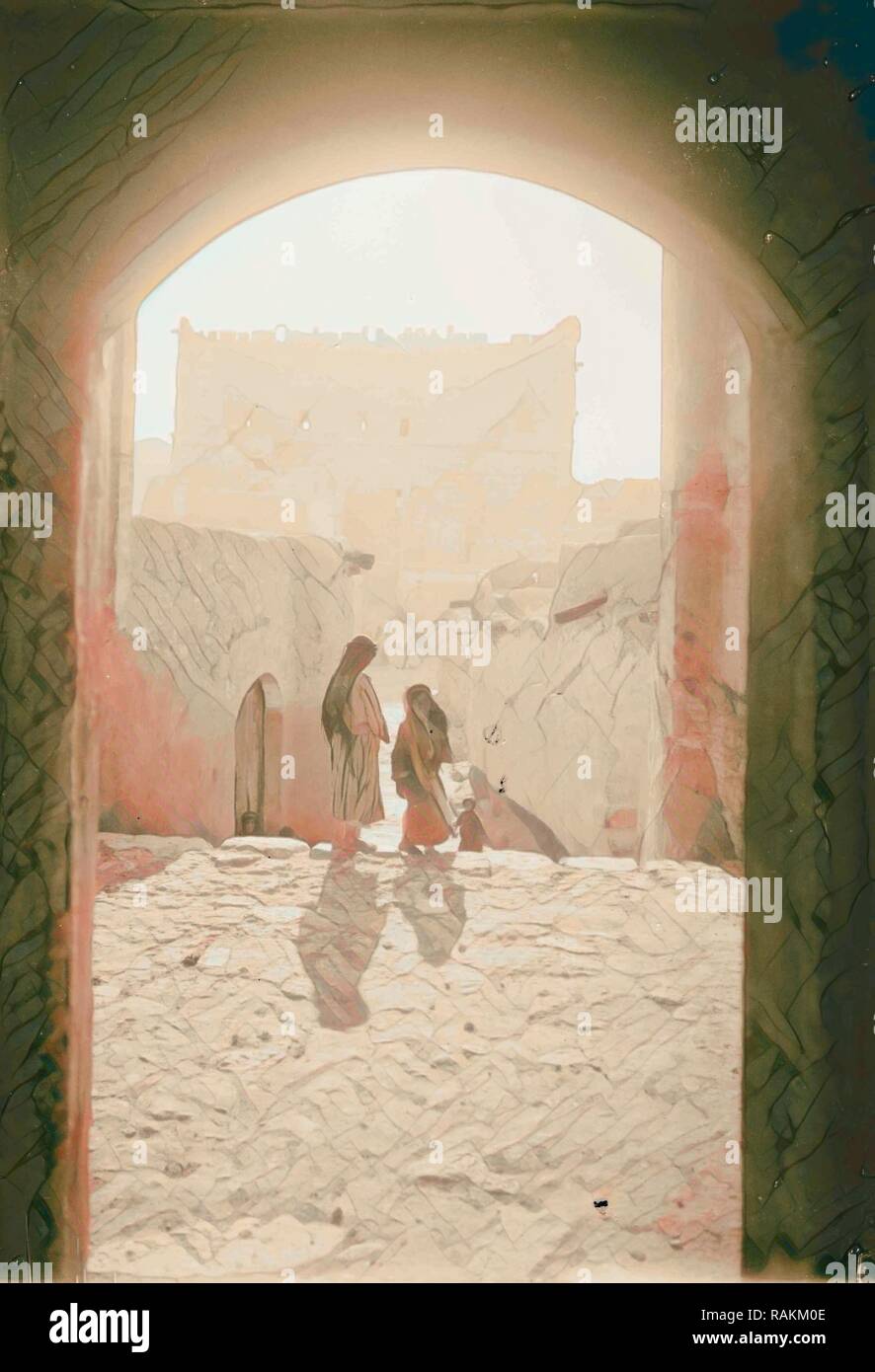 View of village street in Arabic fort built. Looking toward the Arabic ...