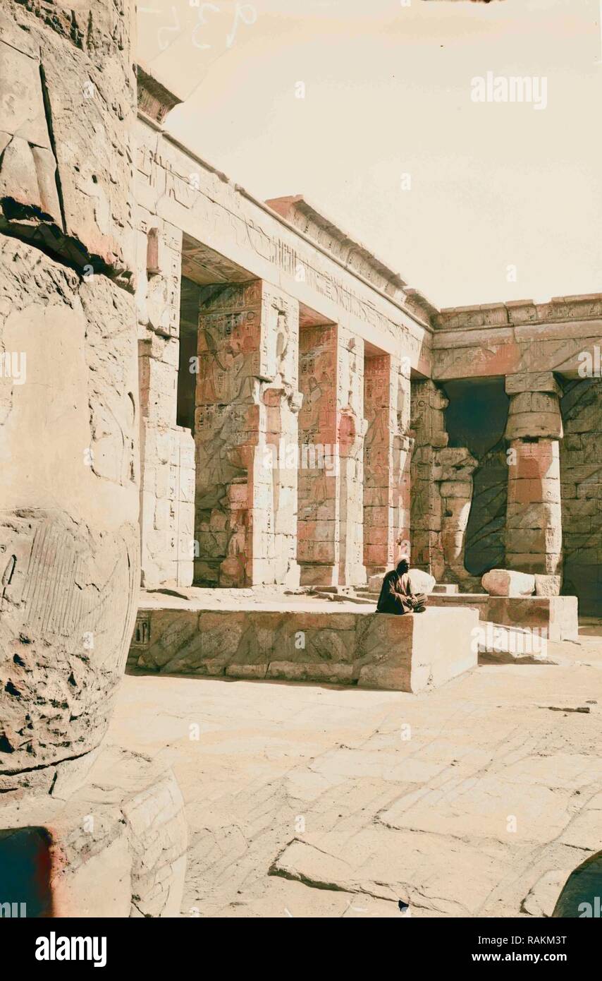 Egypt, temple. 1898, Egypt. Reimagined by Gibon. Classic art with a ...