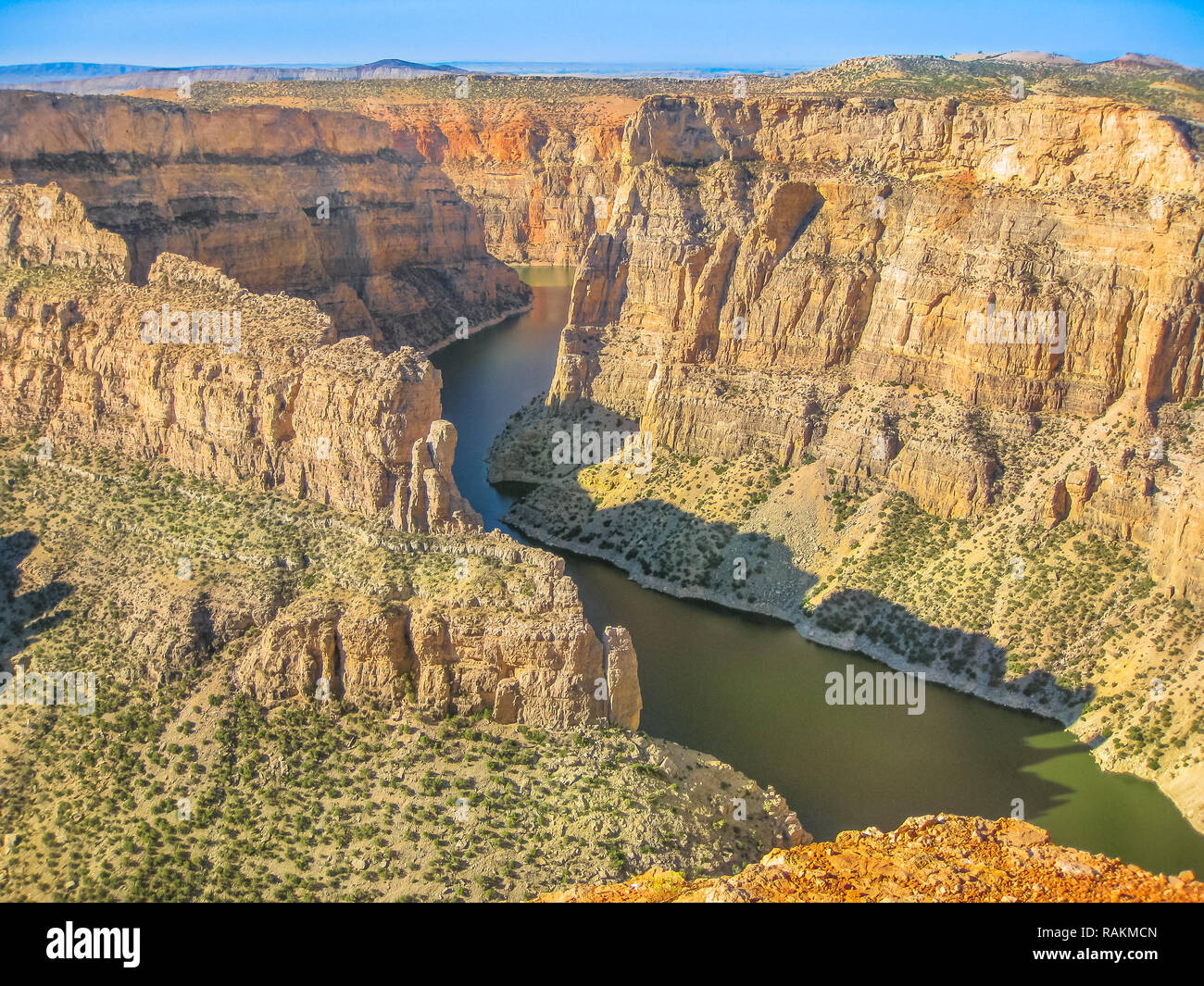 Aerial view of Devil Canyon Overlook at Bighorn Canyon National ...