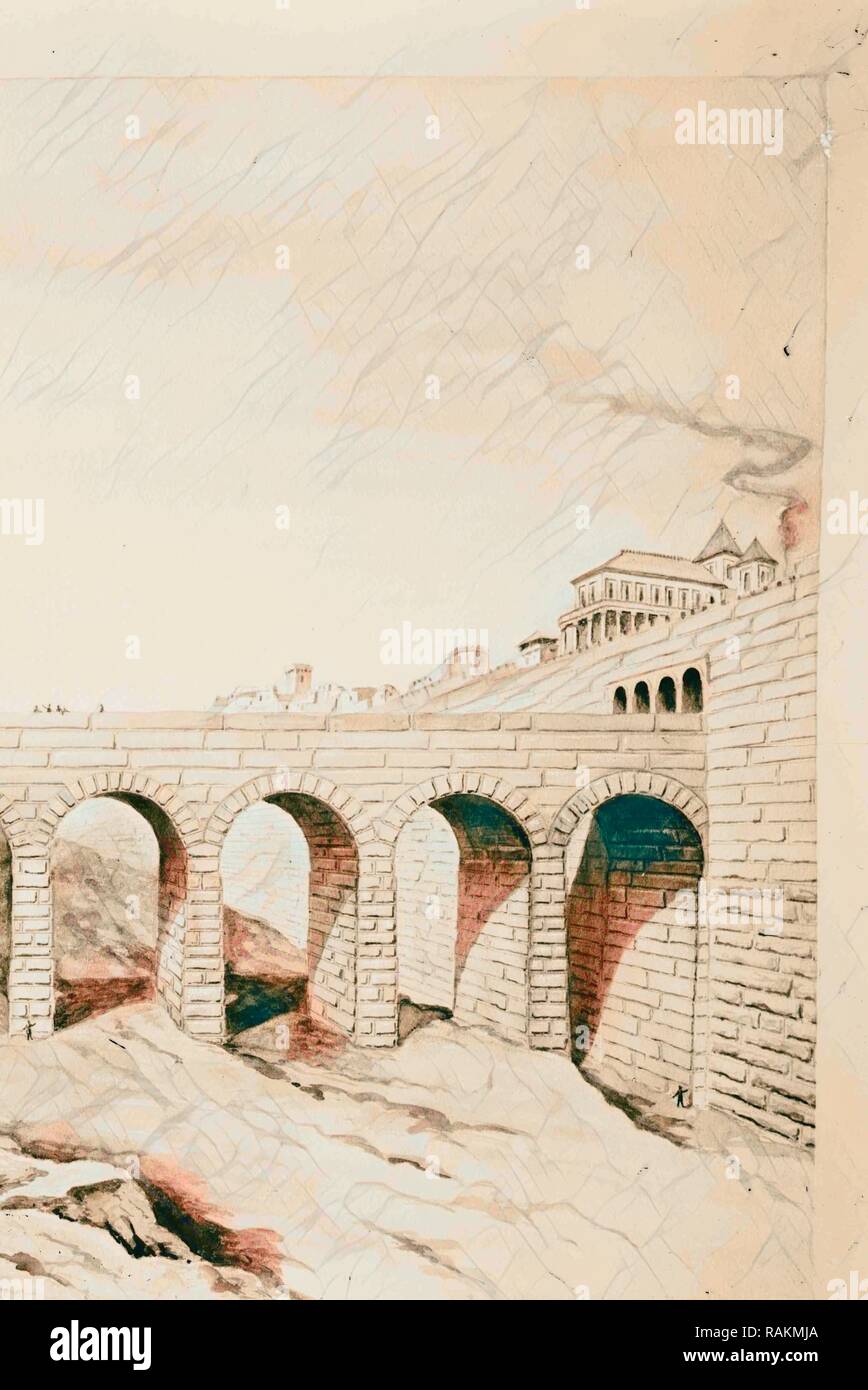 Restoration of Robinson's Arch, Jerusalem. reproduction of a drawing by ...
