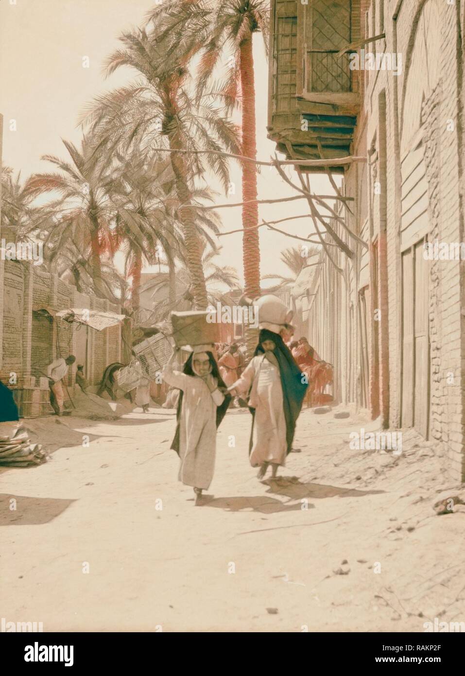 Street in Kufa. 1932, Iraq, Kūfah. Reimagined by Gibon. Classic art ...