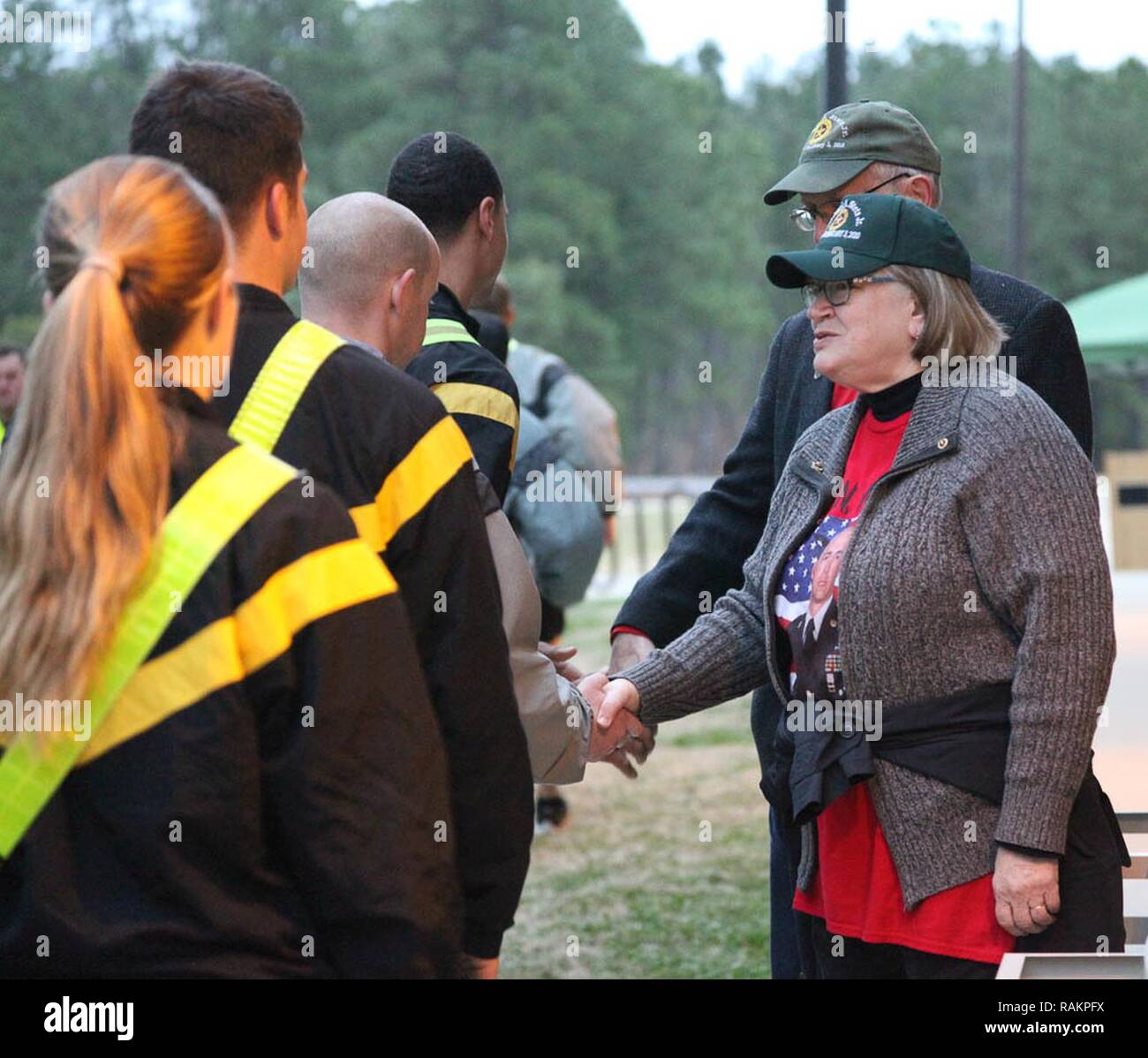 Mark and Nancy Stets shake hands with Paratroopers and leaders of 8th ...