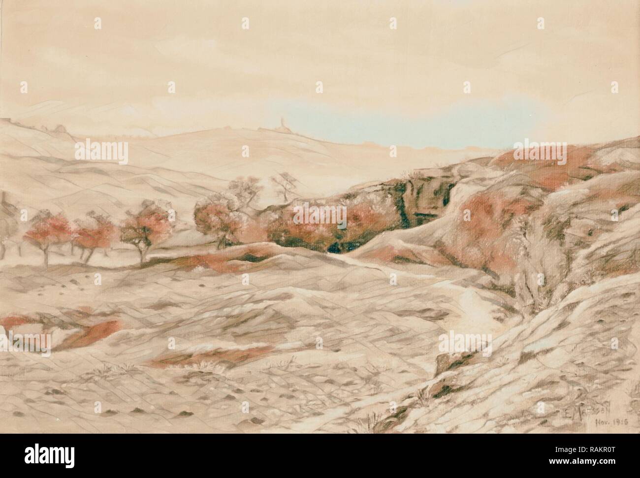 Negative films of my painting of Wady Joz. 1925, Jerusalem, Israel ...