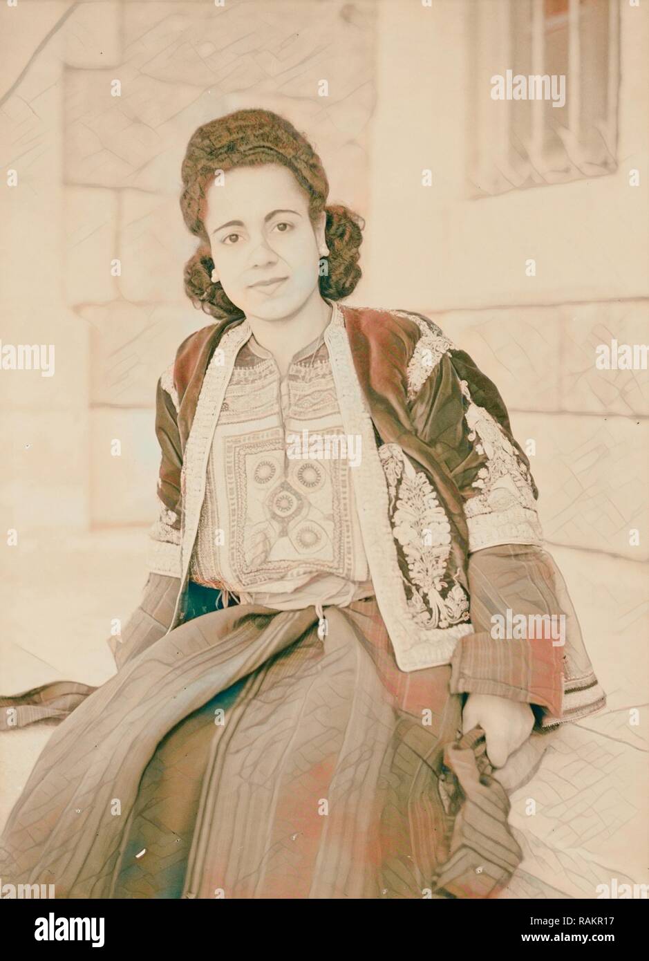 Ruth the Moabitess, a woman wearing traditional Palestinian clothing ...