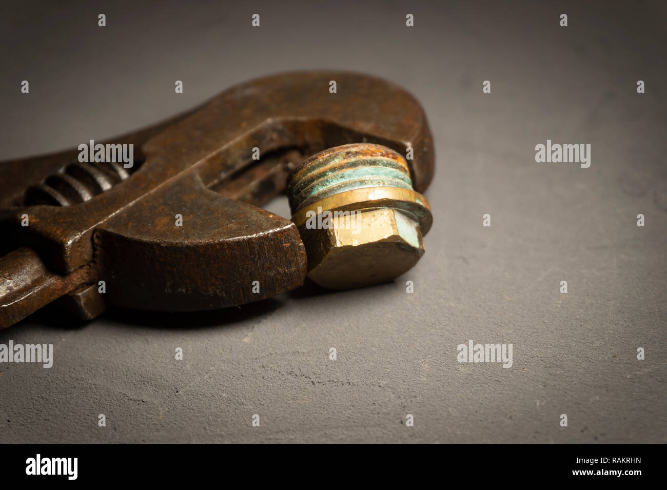 Rusty adjustable wrench hi-res stock photography and images - Alamy