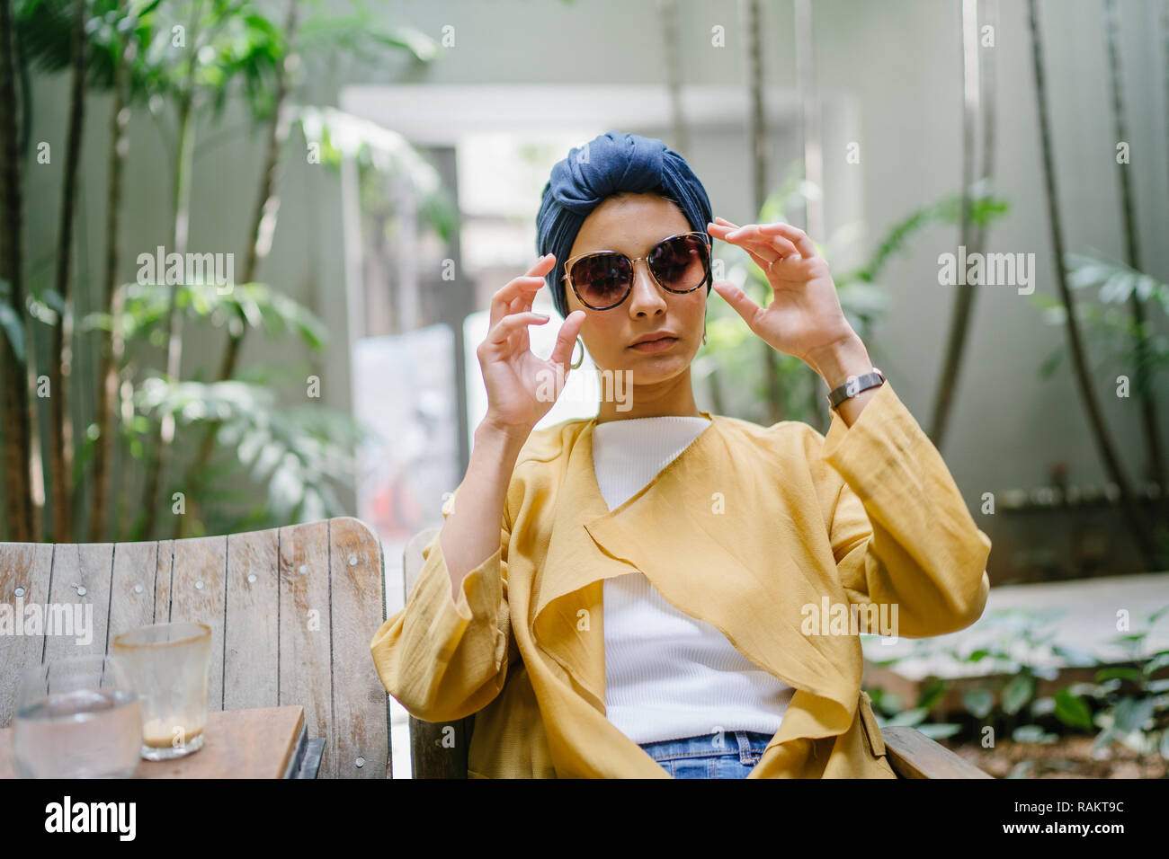 Fashion portrait of a young and beautiful Malay Asian woman (Muslim) in ...