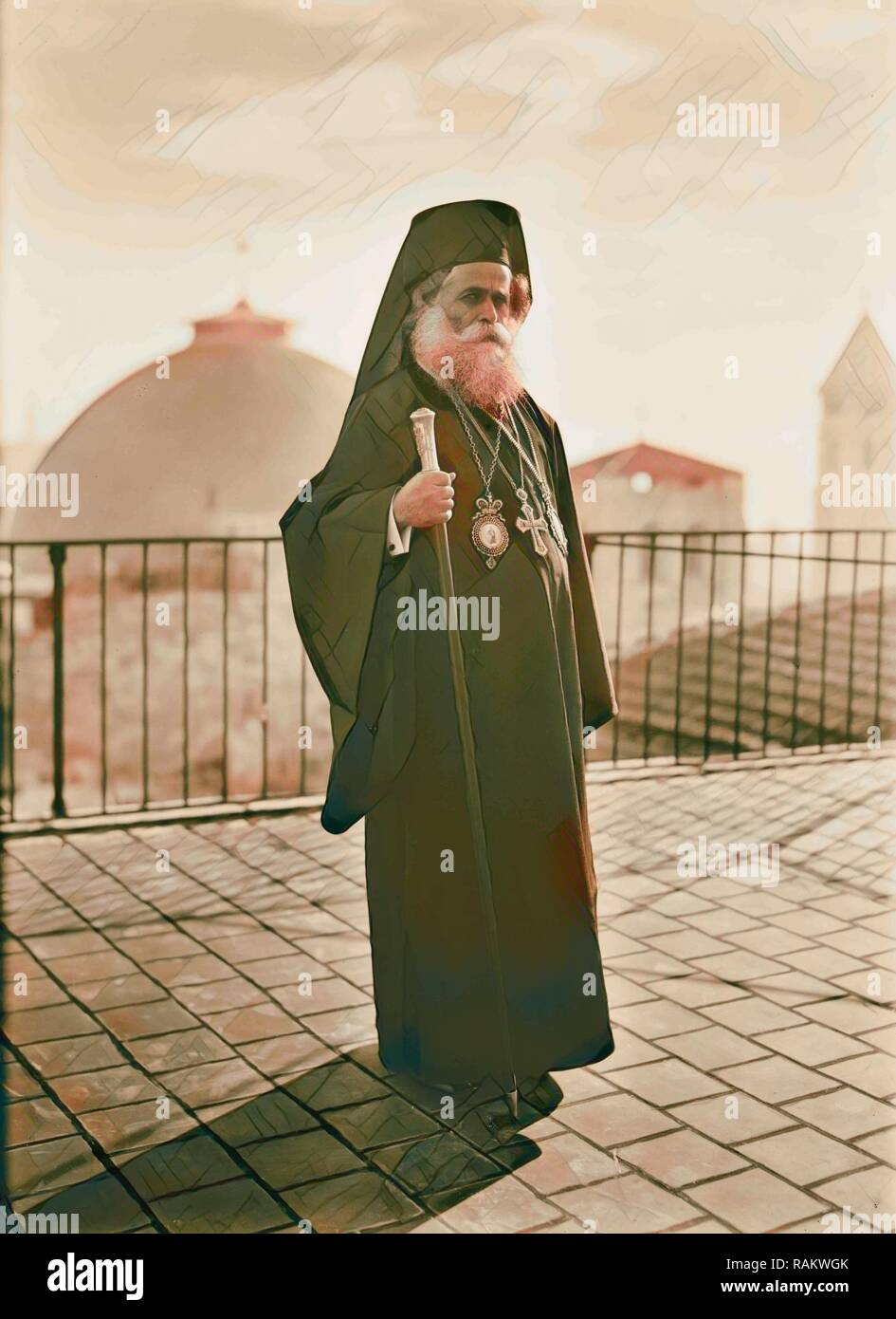 The Greek patriarch. 1940, Jerusalem, Israel. Reimagined by Gibon ...