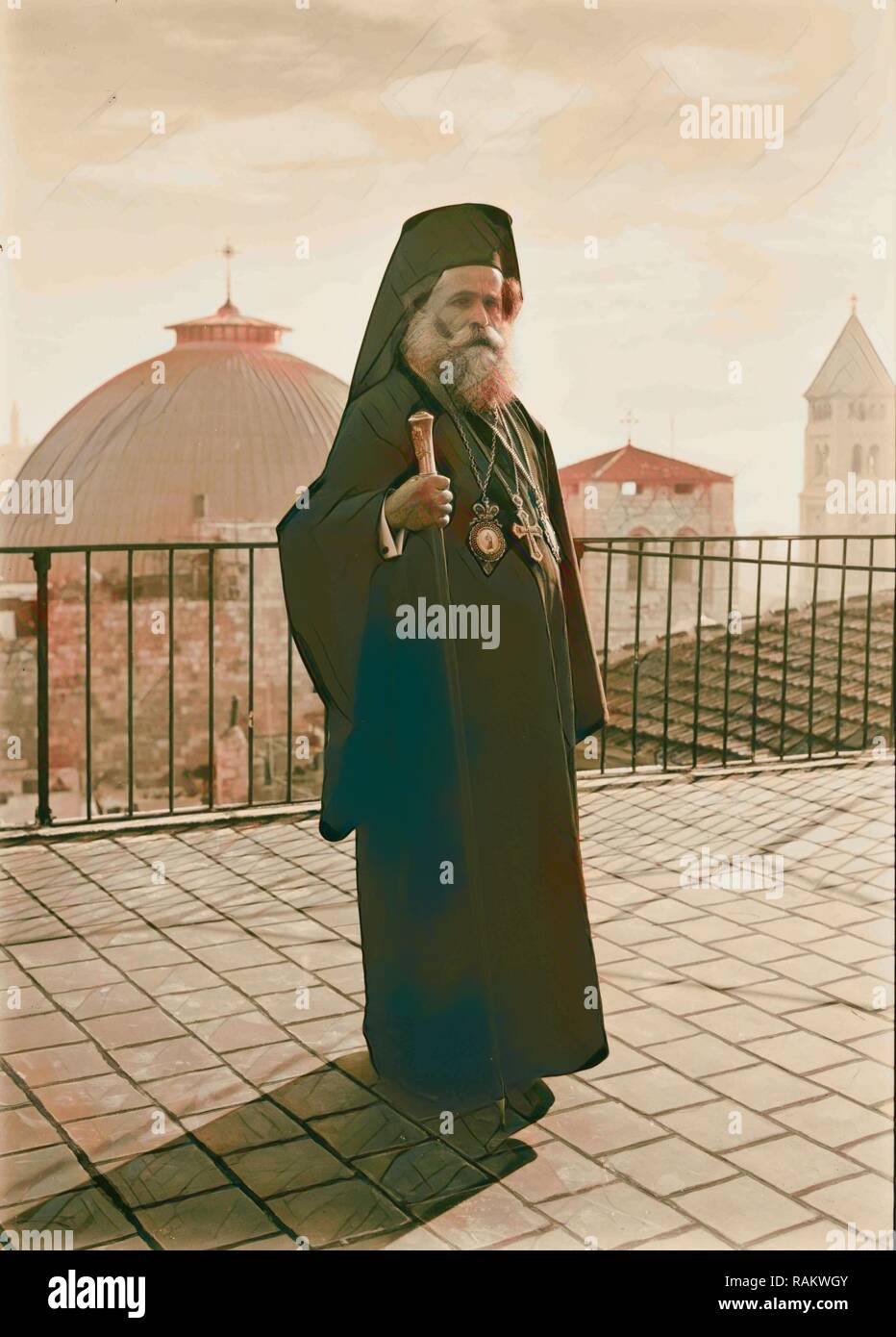 The Greek patriarch. 1940, Jerusalem, Israel. Reimagined by Gibon ...