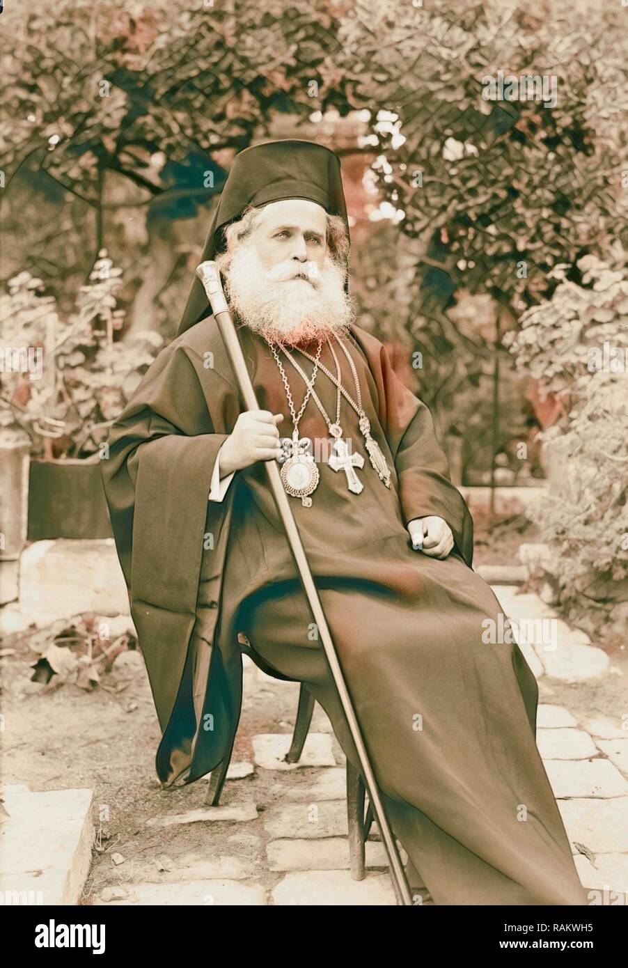 The Greek patriarch. 1940, Jerusalem, Israel. Reimagined by Gibon ...
