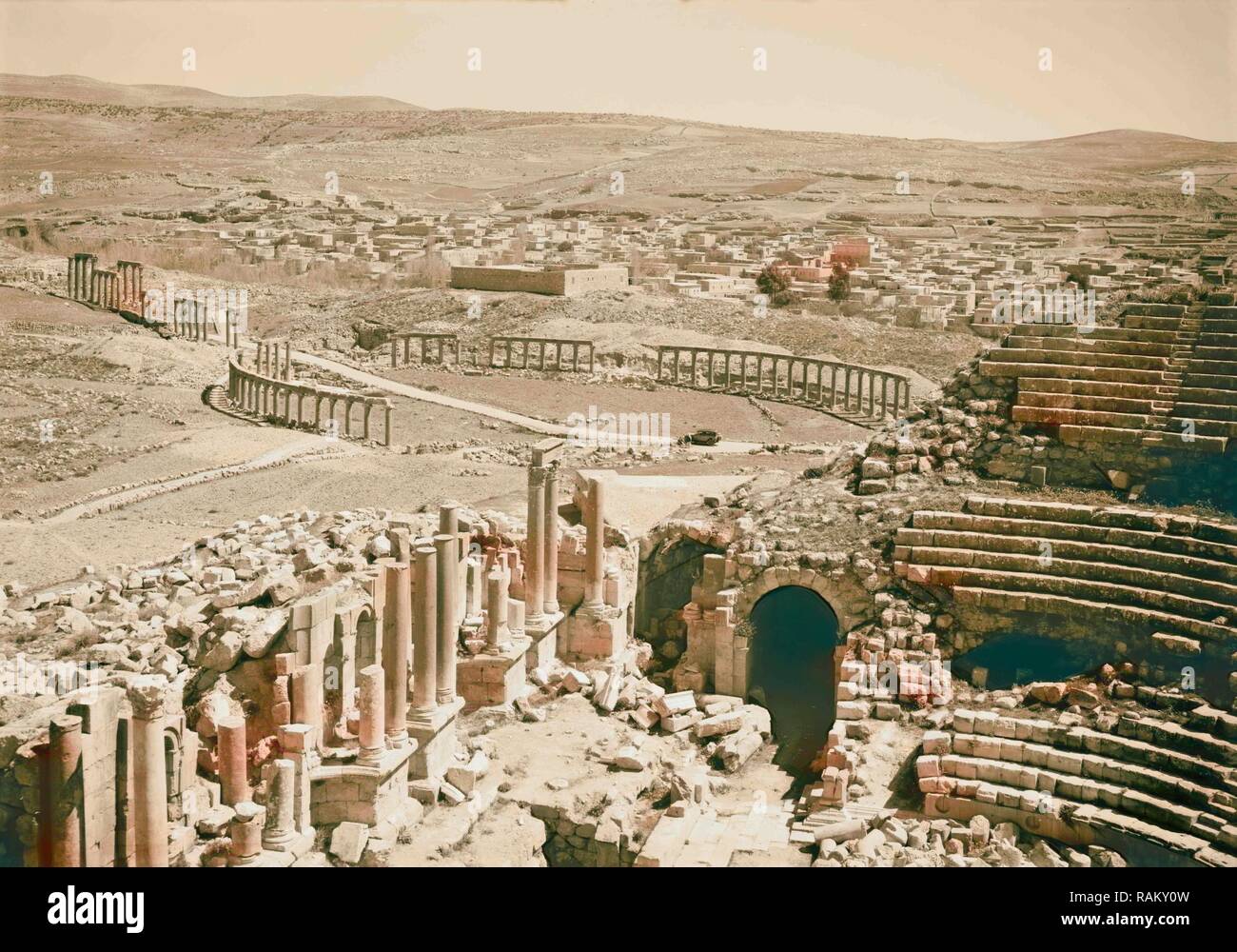Jerash. Southern theatre & forum, etc. 1940, Jordan, Gerasa (Extinct ...