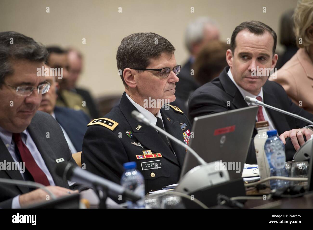 U.S. Army Gen. Joseph Votel, U.S. Central Command commander, attends a ...