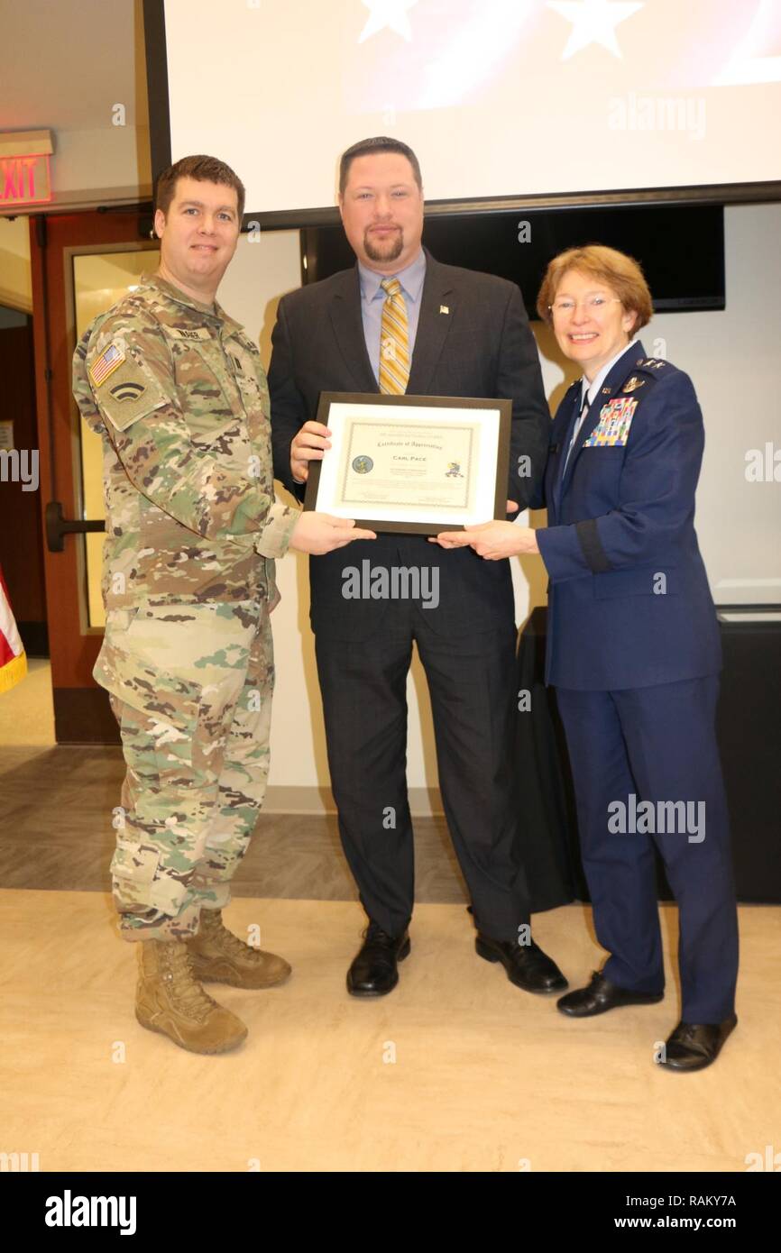 Maj. Gen. Carol Timmons and Cpt. Rob Knauer present Mr. Carl Pace of ...