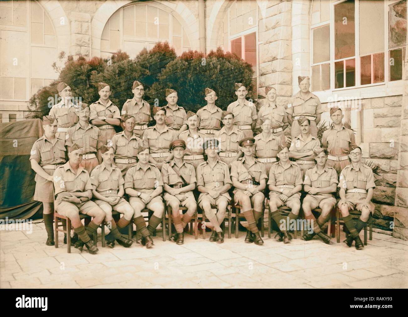 Sgts. mess group at 16th general Hospital. Taken July 1st 1944, Middle ...