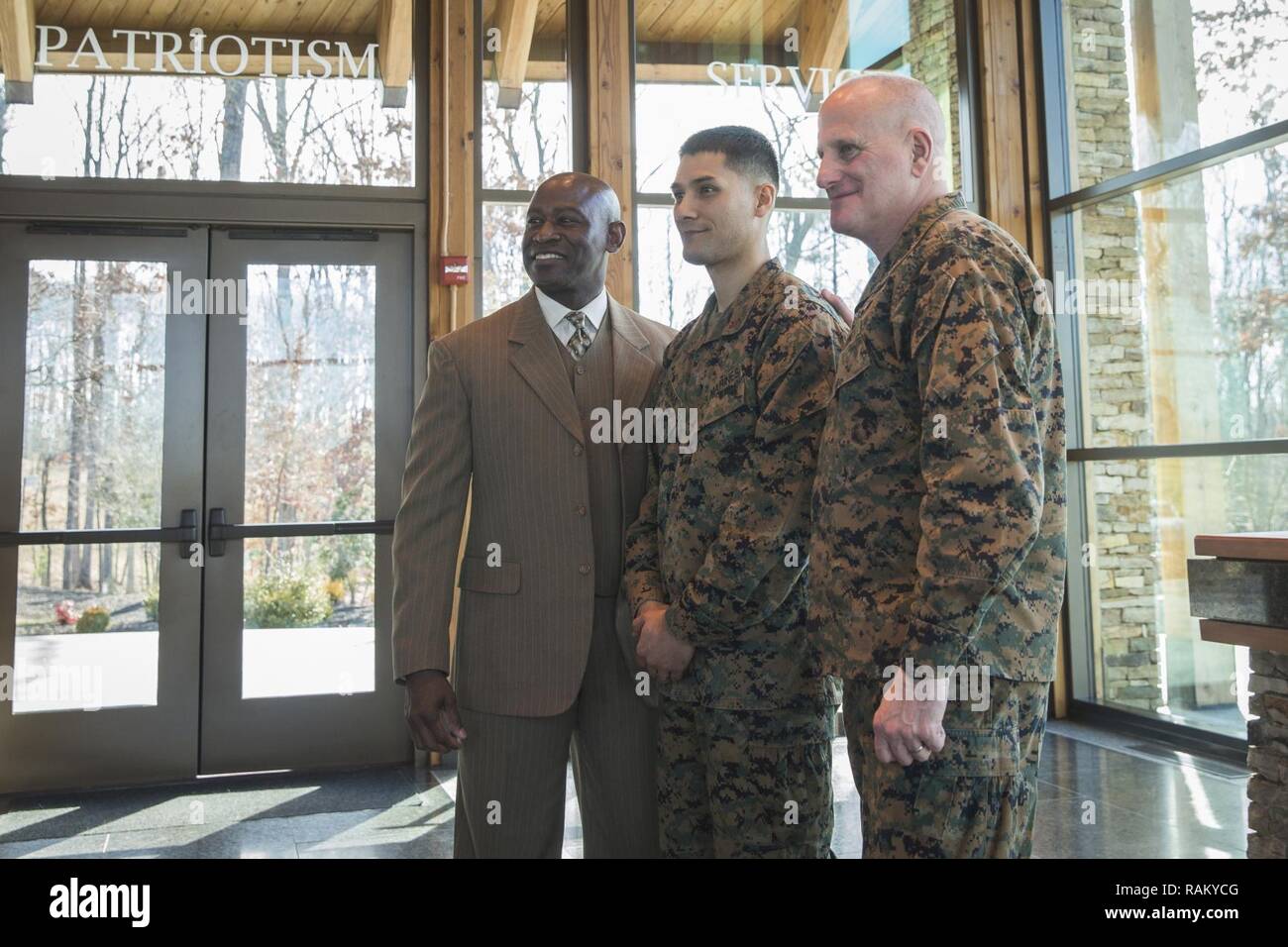 Retired U S Marine Corps Chief Warrant Officer 4 Stephen Pearson Left