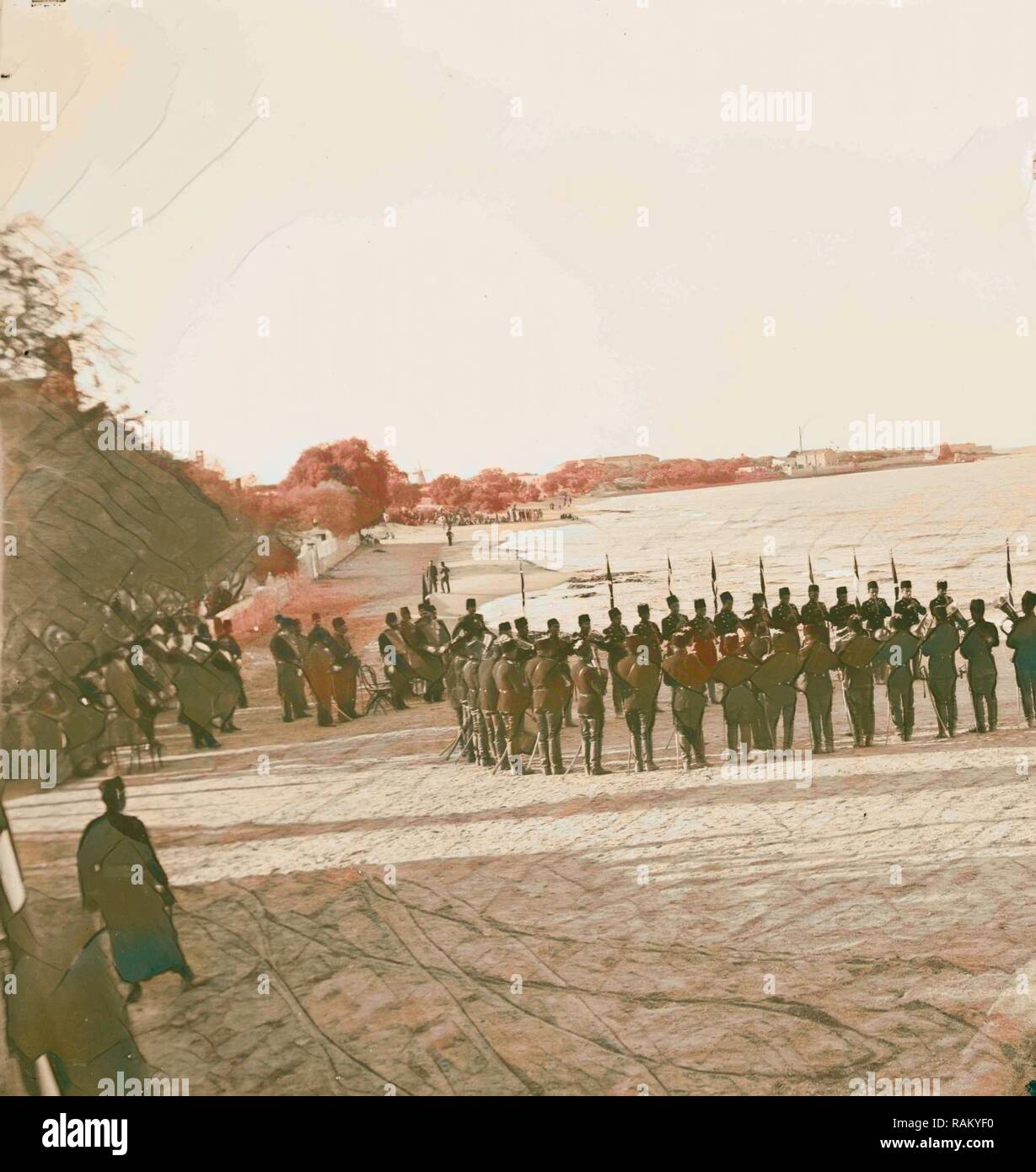 State visit to Jerusalem of Wilhelm II of Germany in 1898. Turkish band ...
