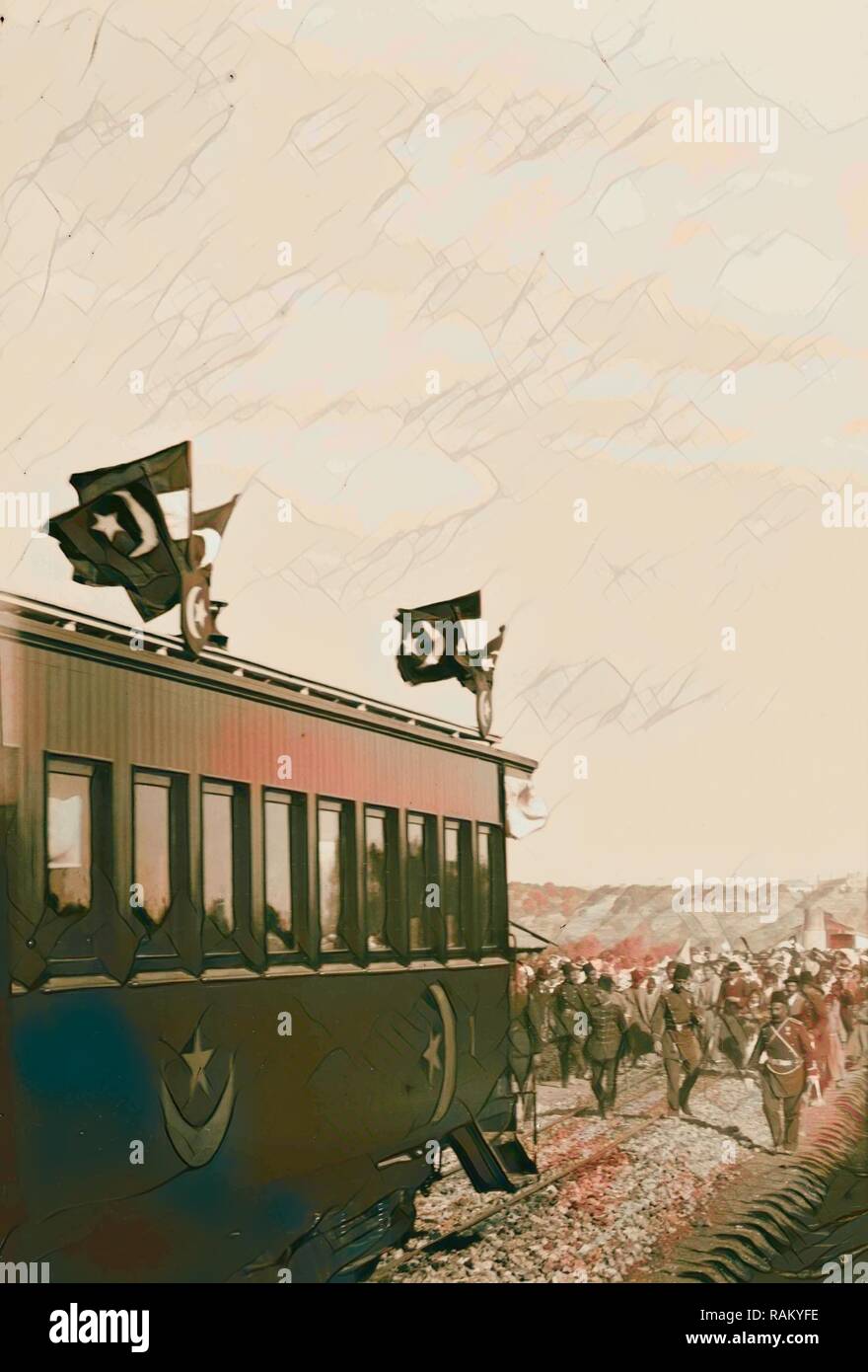 State visit to Jerusalem of Wilhelm II of Germany in 1898 Crowd at rear ...