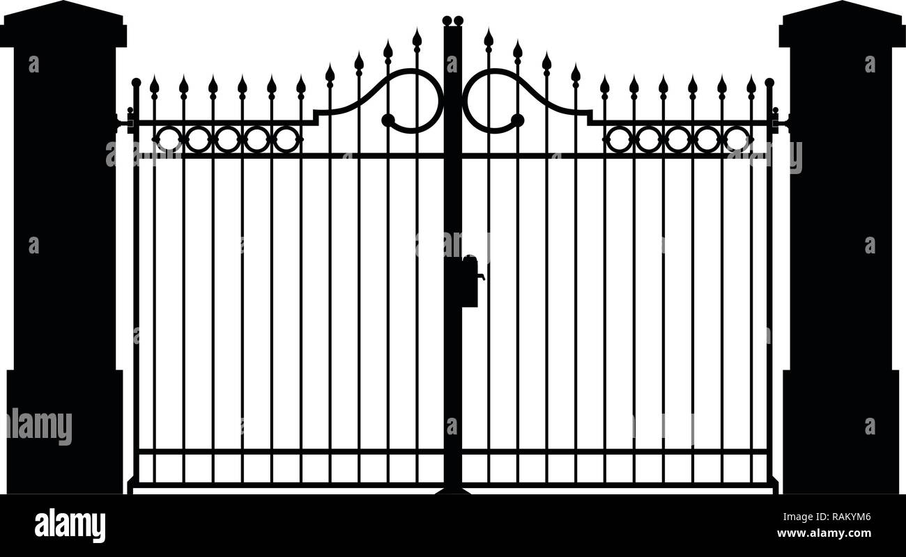 gate silhouette vector Stock Vector Image & Art - Alamy