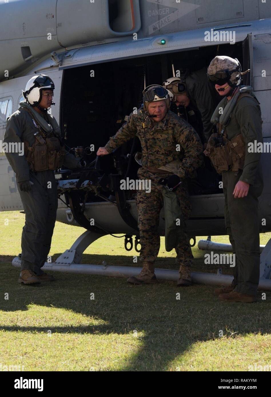 Commandant of the Marine Corps, Gen. Robert B. Neller (center), arrives ...