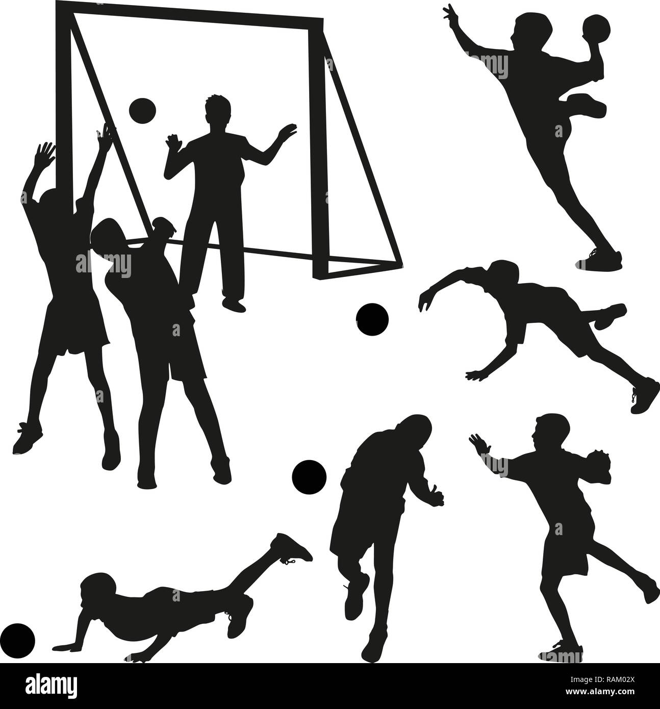 handball player silhouette vector Stock Vector Image & Art - Alamy