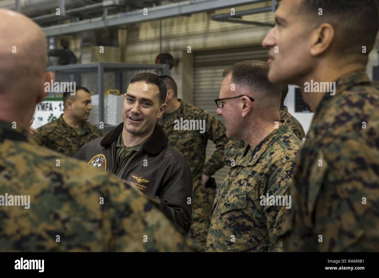 U S Marine Corps Lt Col J T Bardo Left Commanding Officer Of