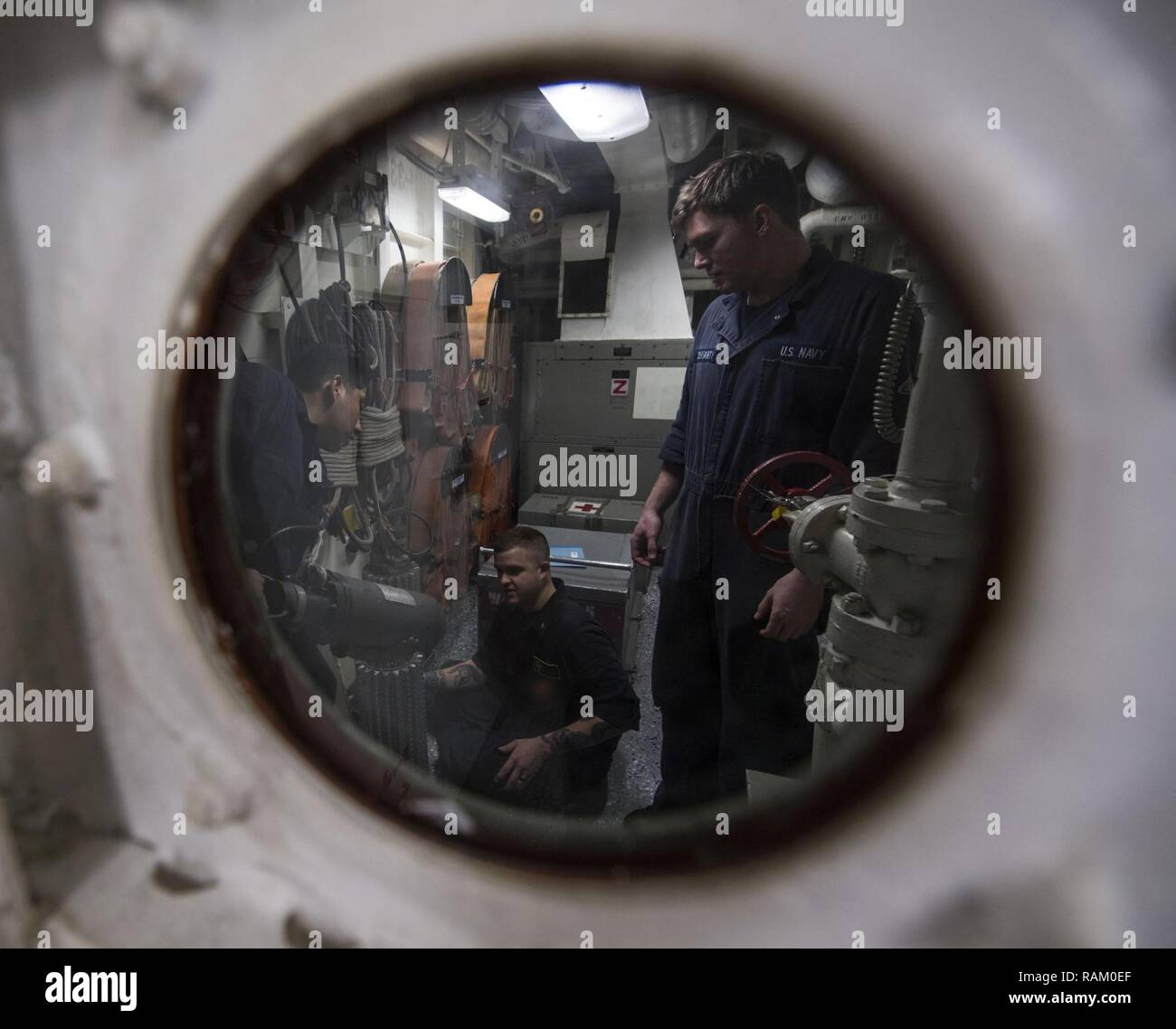 ATLANTIC OCEAN (Feb. 14, 2017) Damage Controlmen 3rd Class Michael ...