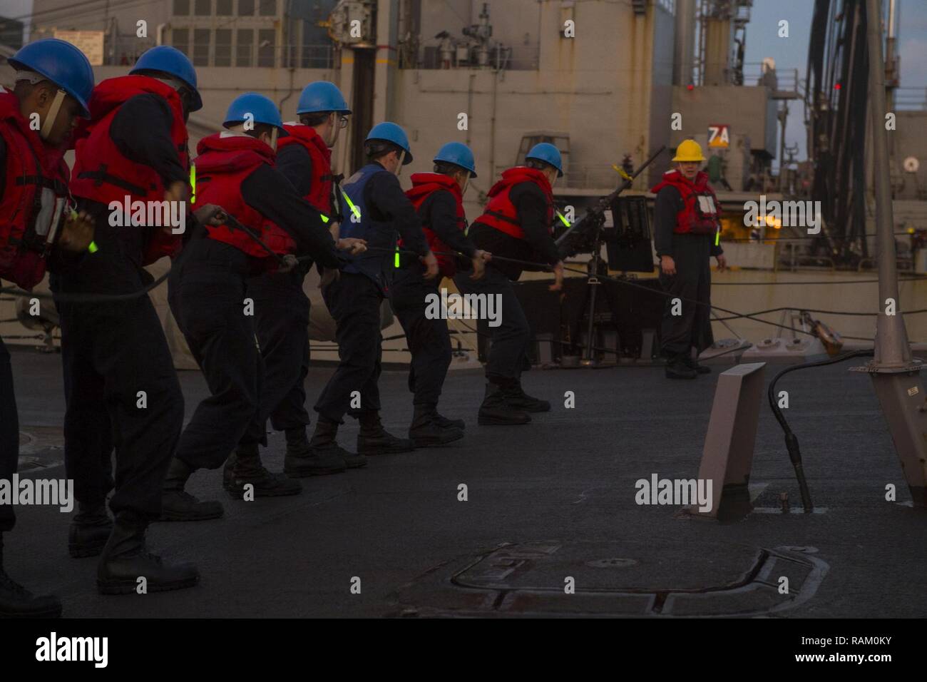 ATLANTIC OCEAN (Feb. 08, 2017) Sailors assigned to the guided-missile ...