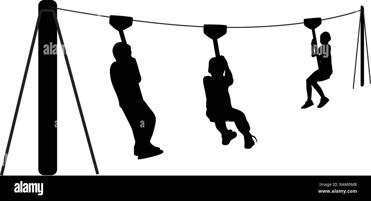 Silhouette happy children holding Stock Vector Images - Alamy