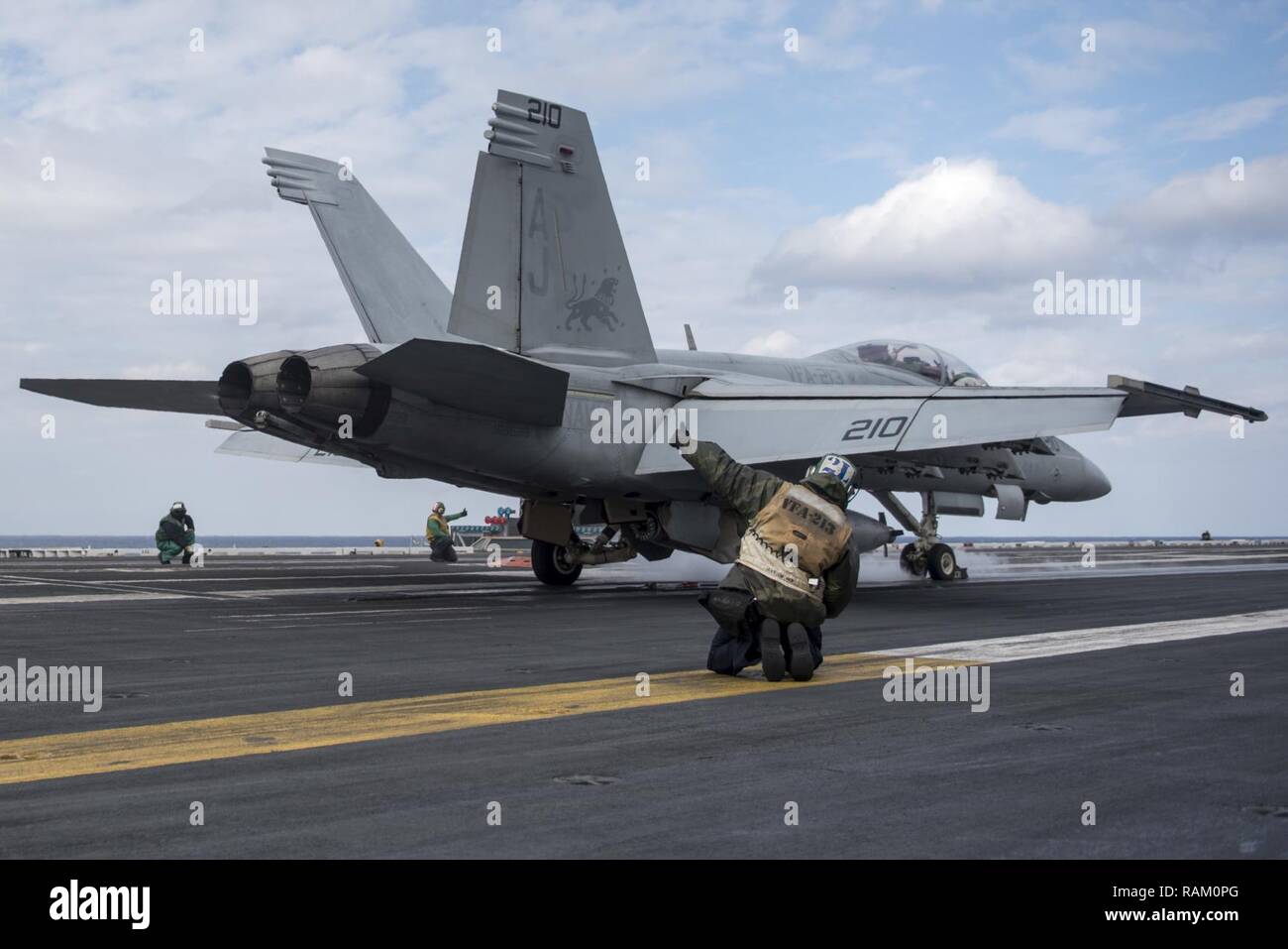 MEDITERRANEAN SEA (Feb. 14, 2017) An F/A-18F Super Hornet attached to ...