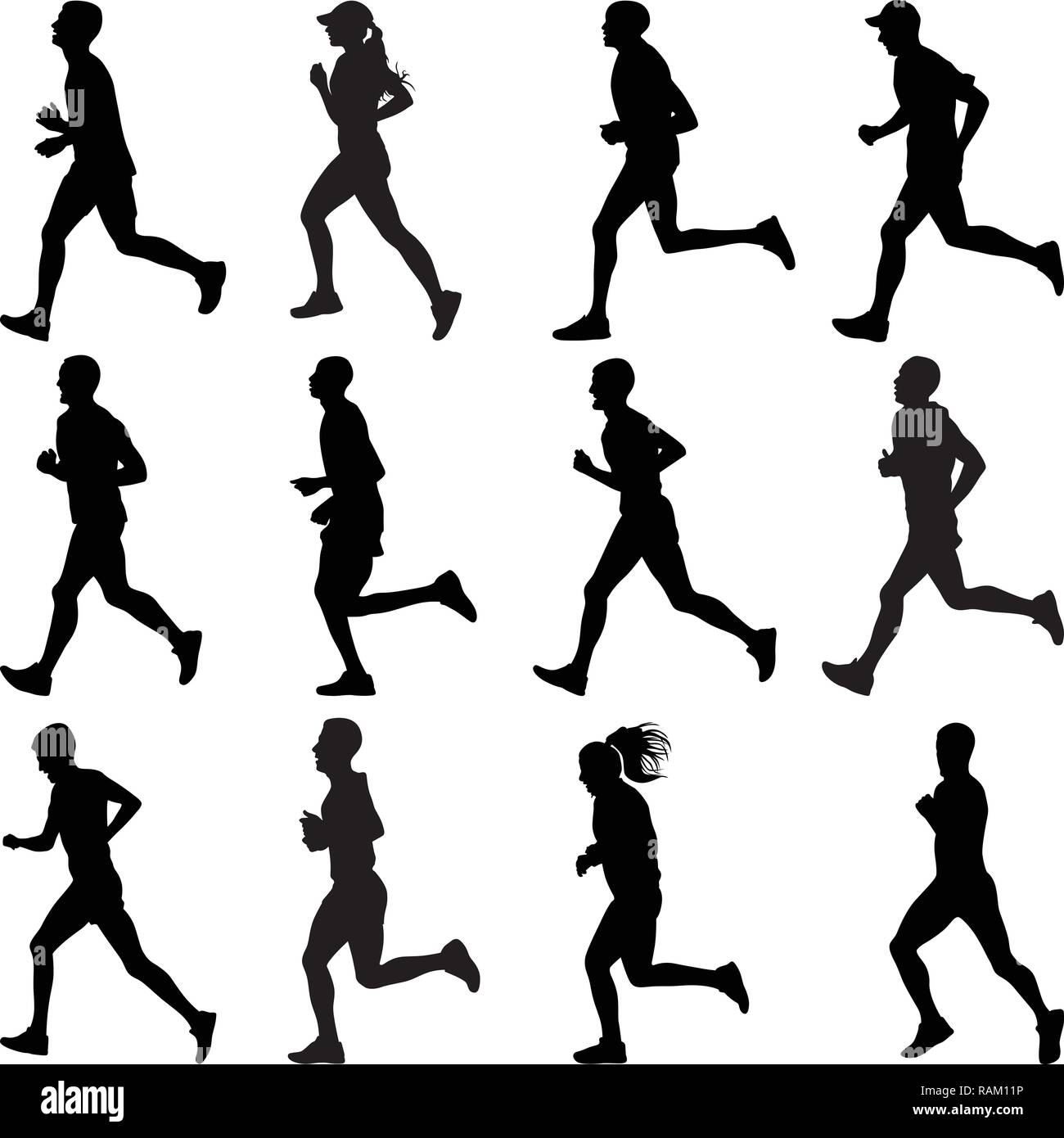 Runner silhouette vector Stock Vector Image & Art - Alamy