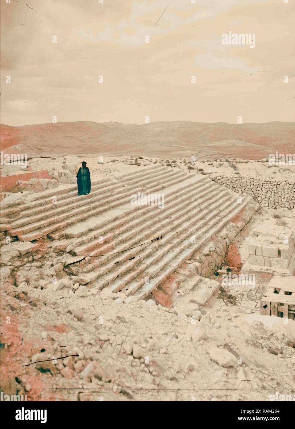 Northern views. The excavations at Samaria. Stairway ascending to the ...