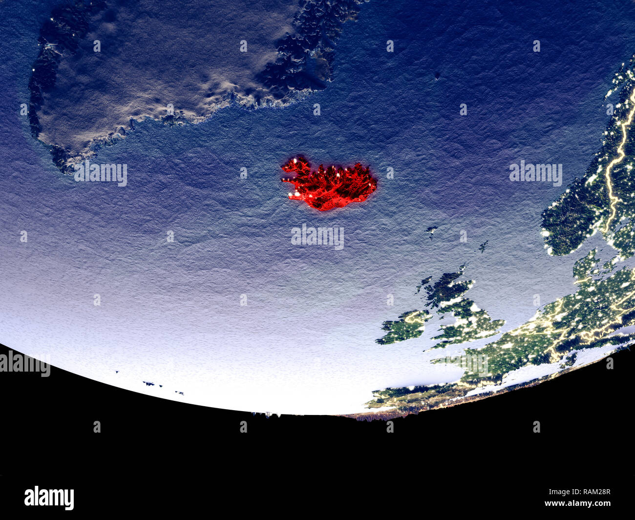 Iceland satellite map hi-res stock photography and images - Alamy