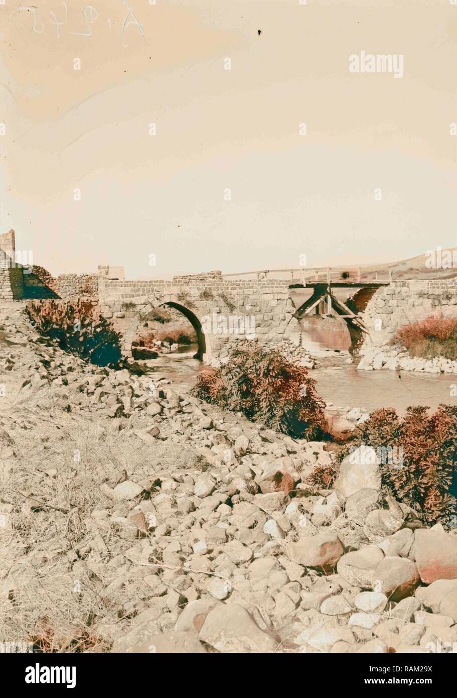 Northern views. Bridge over the Jordan, Jisr Banat Yacoub 1900 ...