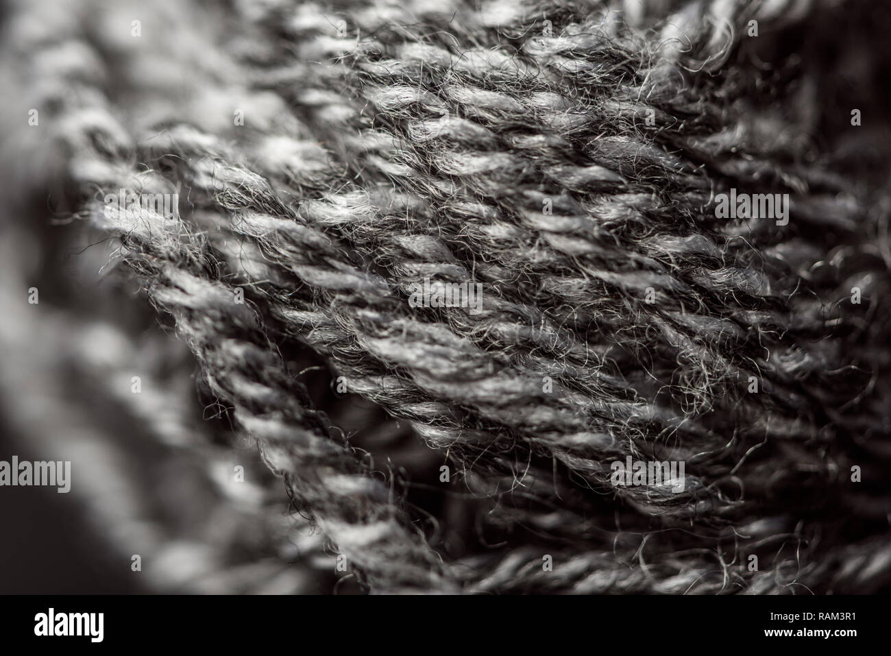 full frame of grey yarn texture as background Stock Photo - Alamy