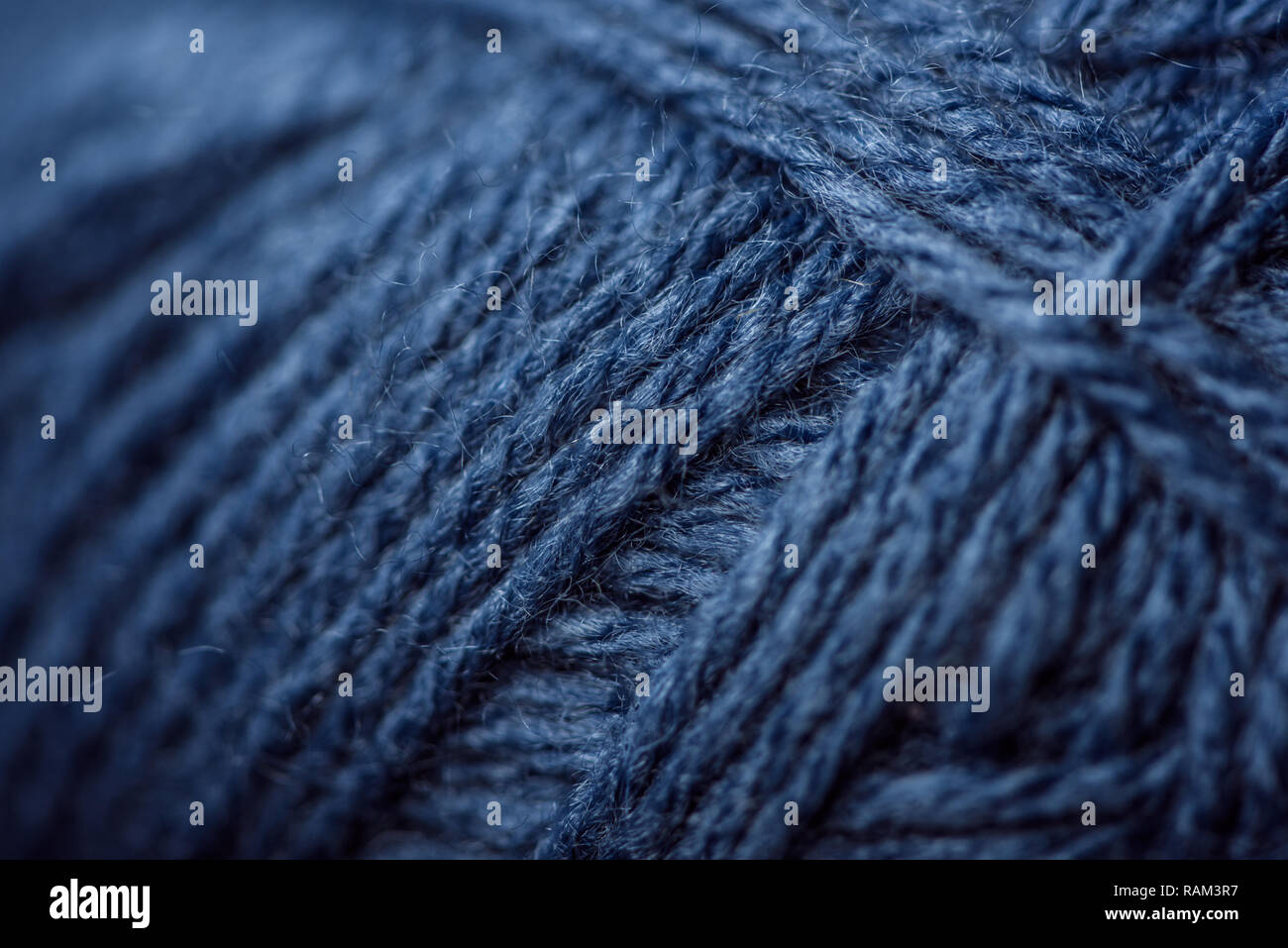 full frame of blue yarn texture as background Stock Photo - Alamy