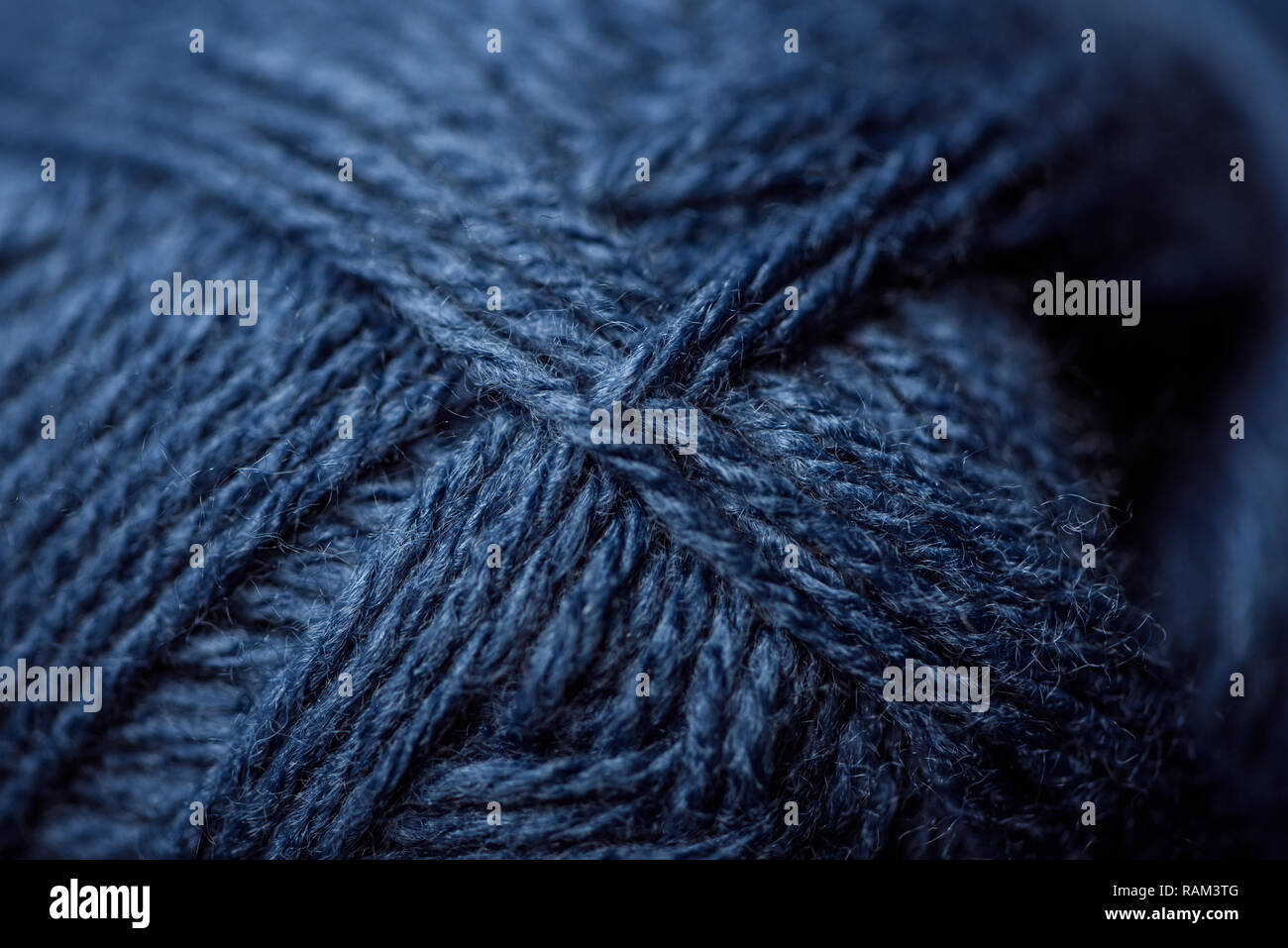 full frame of blue yarn texture as background Stock Photo - Alamy