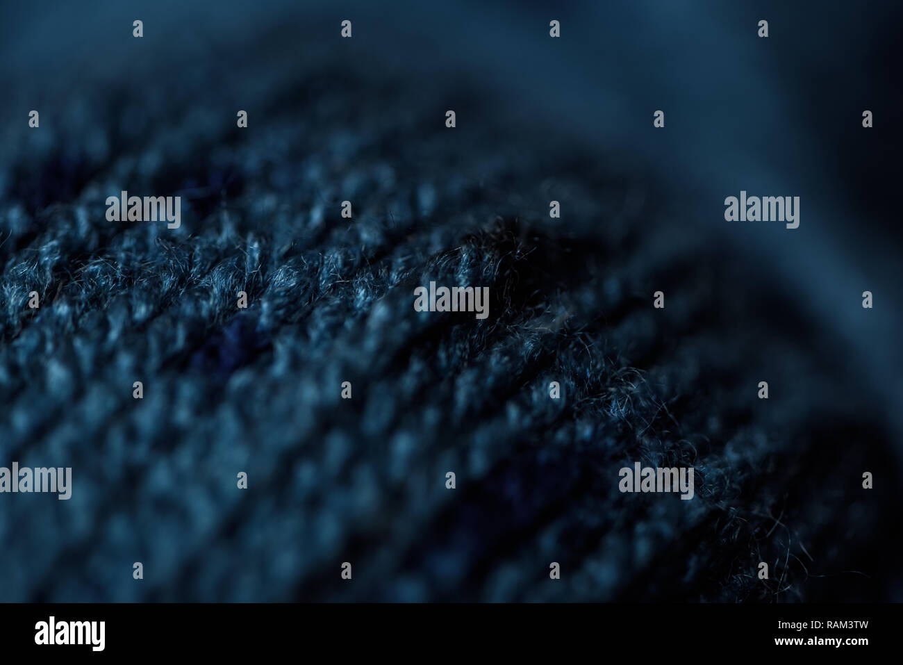 full frame of blue yarn texture as background Stock Photo - Alamy