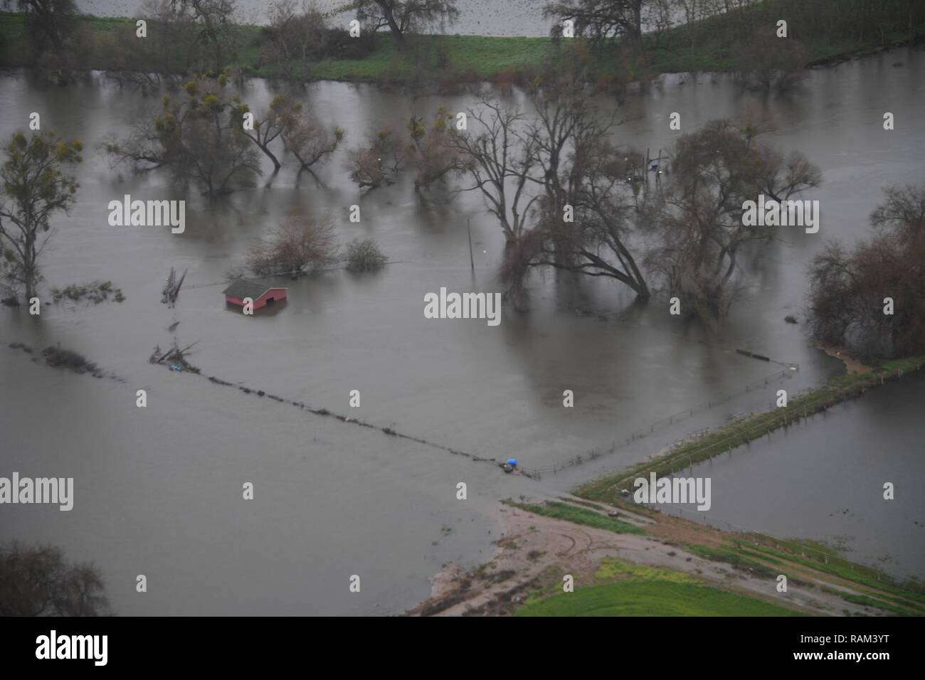 Aerial view of flood damage and assessment from UH-72 Pilotted by Chief ...