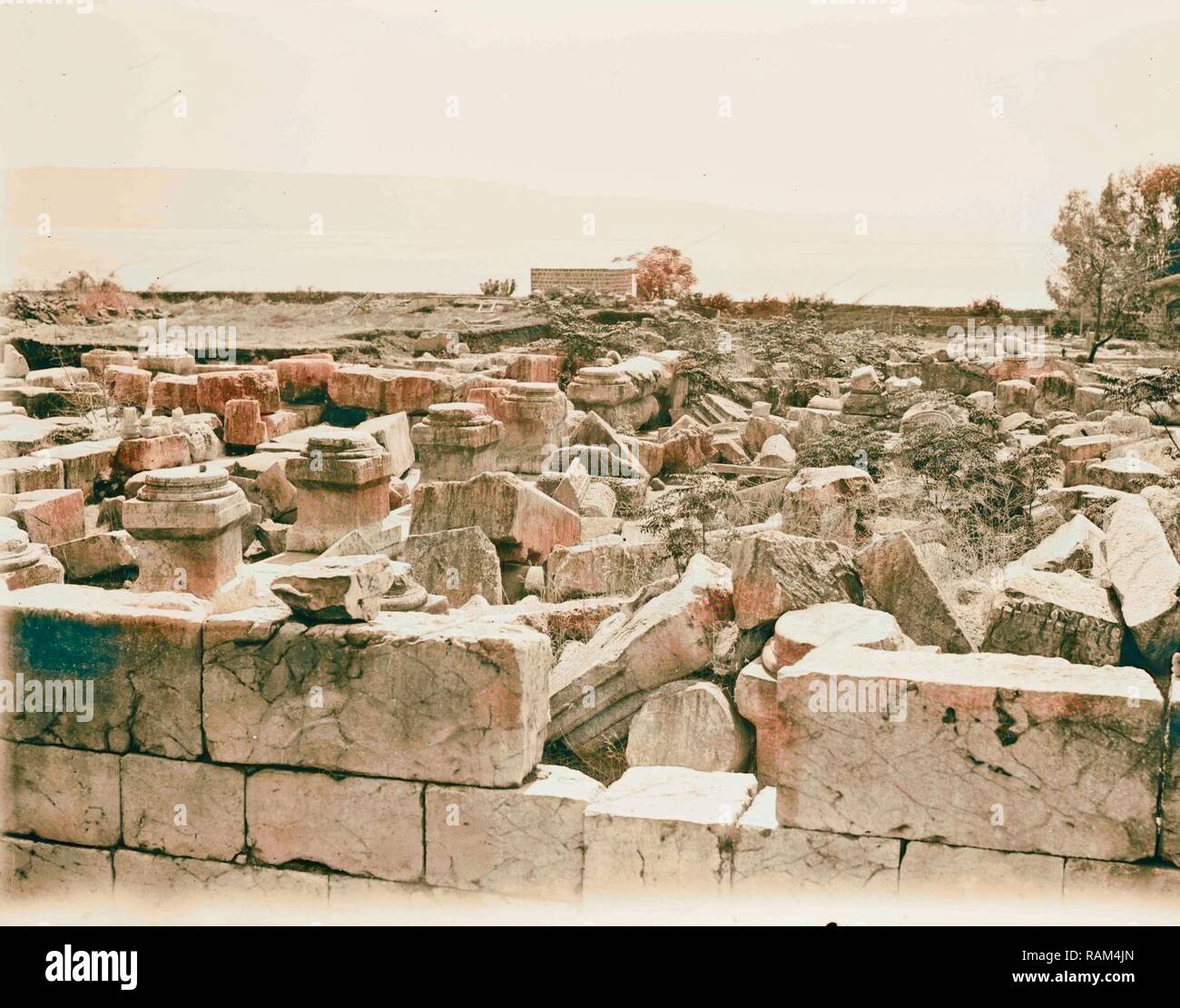 Ruins of Capernaum. 1898, Israel, Capernaum (Extinct city). Reimagined ...