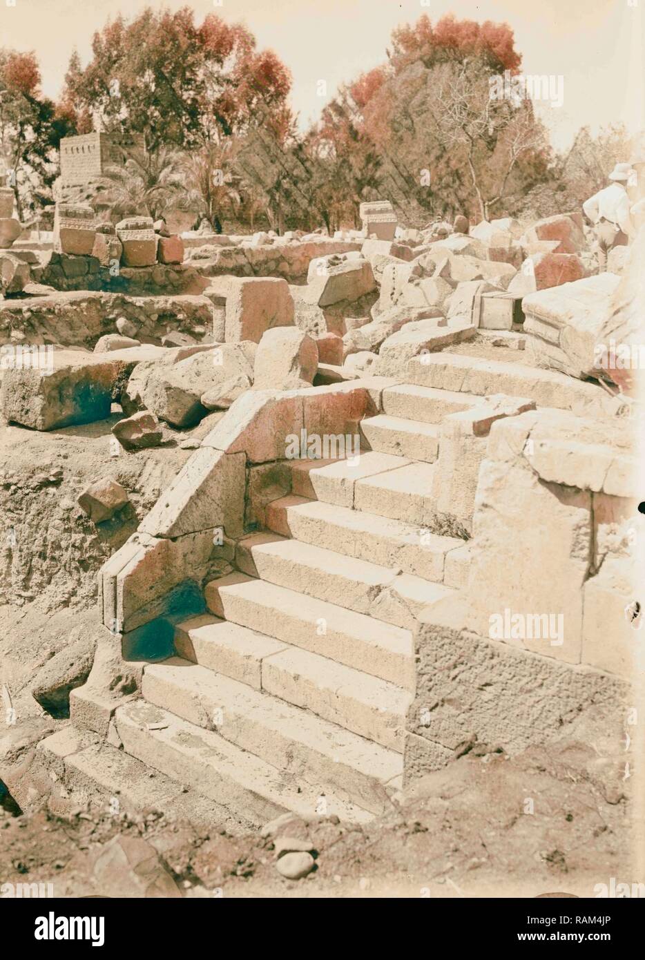 Ruins of Capernaum. 1898, Israel, Capernaum (Extinct city). Reimagined ...