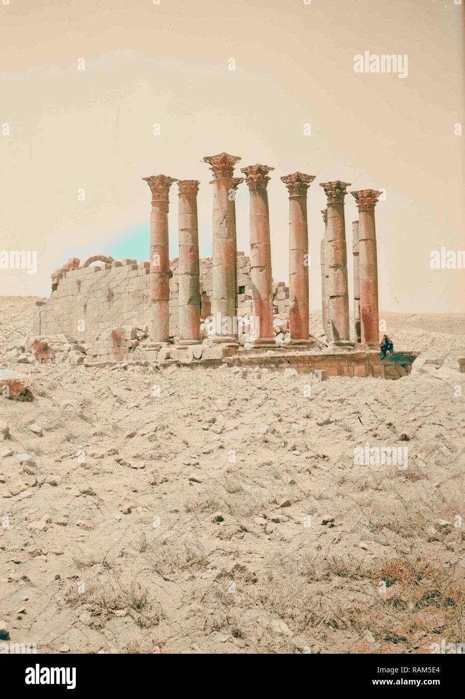 Temple of the Sun at Jerash 1900, Jordan, Gerasa (Extinct city ...
