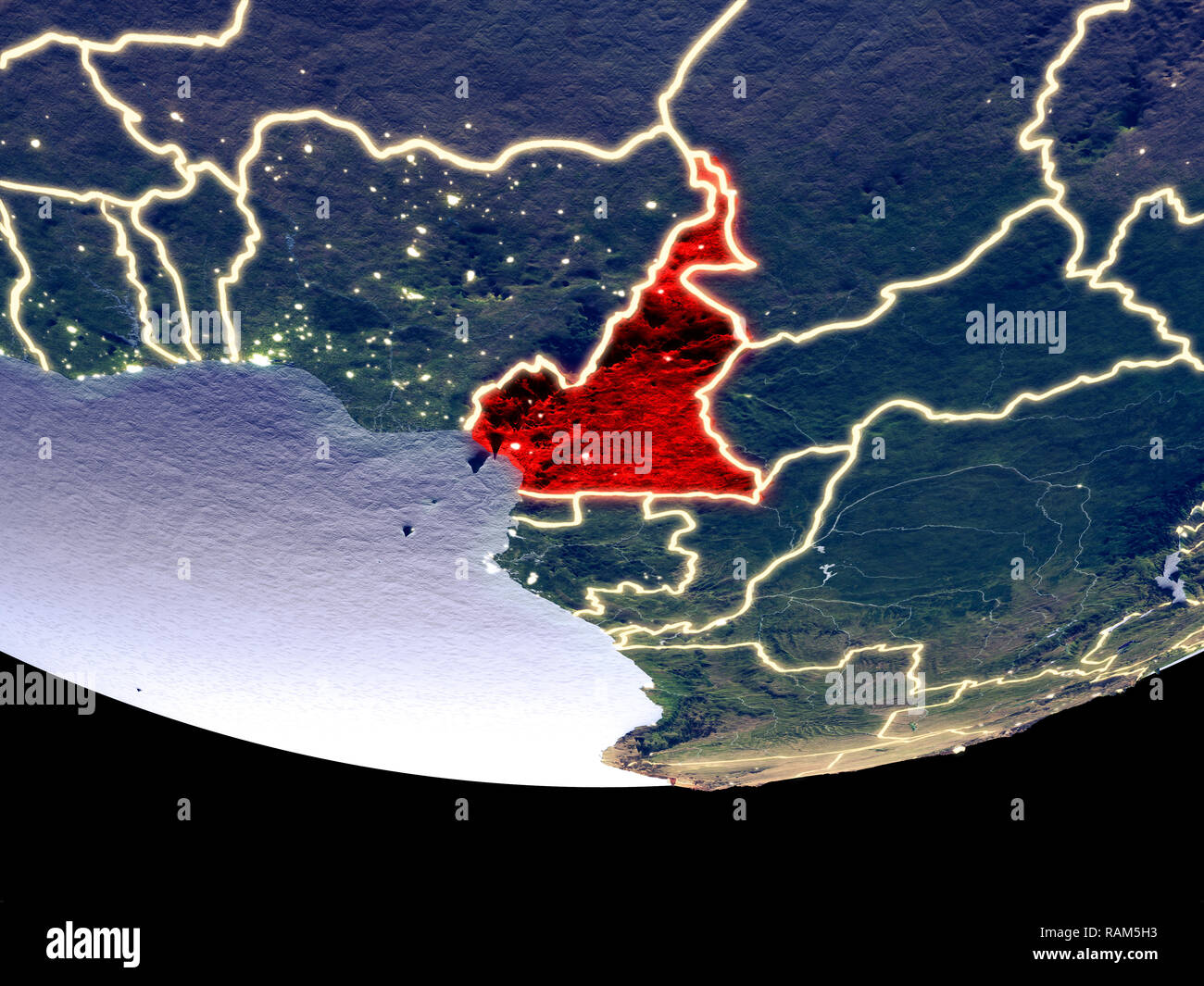 Satellite view cameroon country hi-res stock photography and images - Alamy