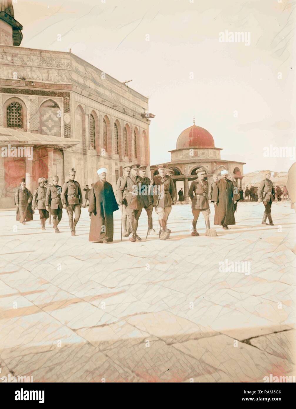 Lord Plumer group outside of Mosque of Omar, Dome of the Rock 1925 ...