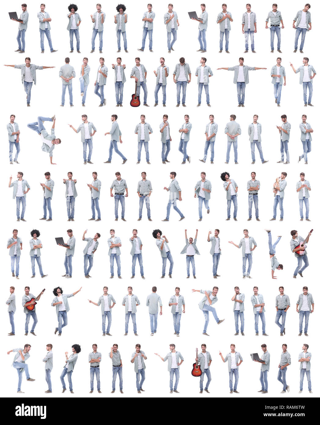 collage of photos of modern stylish guy Stock Photo - Alamy