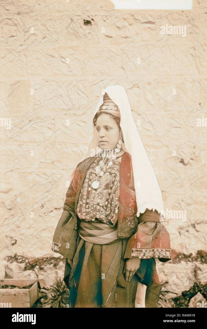 Costumes, characters, etc. Bethlehem woman. a Palestinian woman from ...